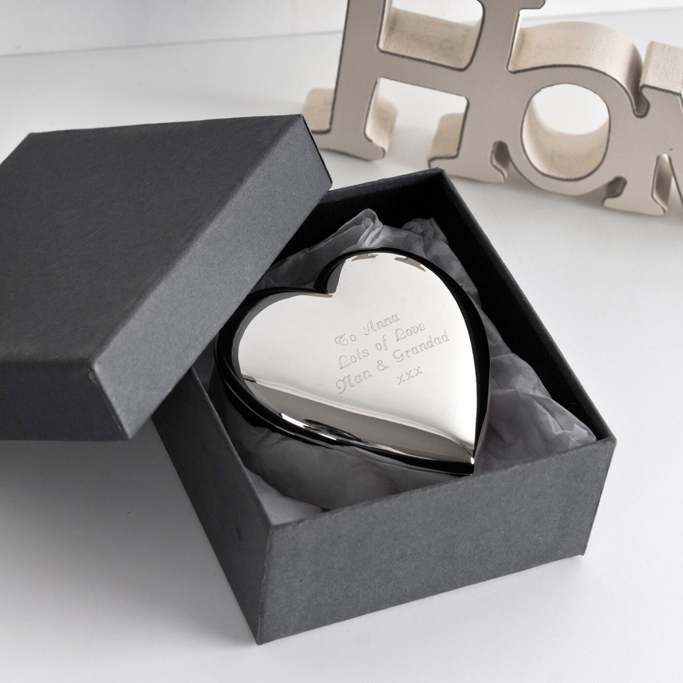 Buy Engraved Silver-Plated Heart Trinket Box for GBP 16.99 | Card ...
