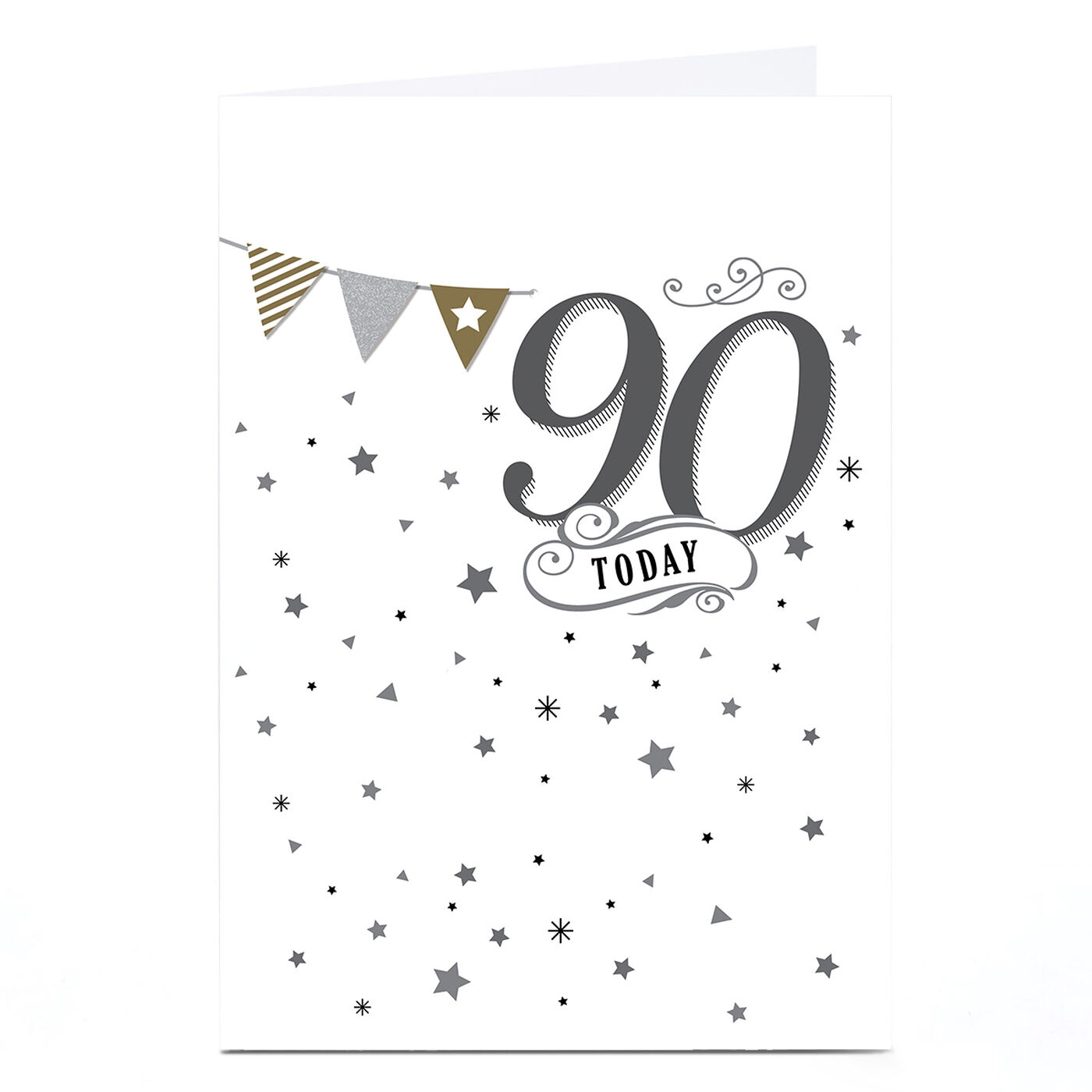 Buy Personalised 90th Birthday Card - 90 Today Bunting and Stars for ...