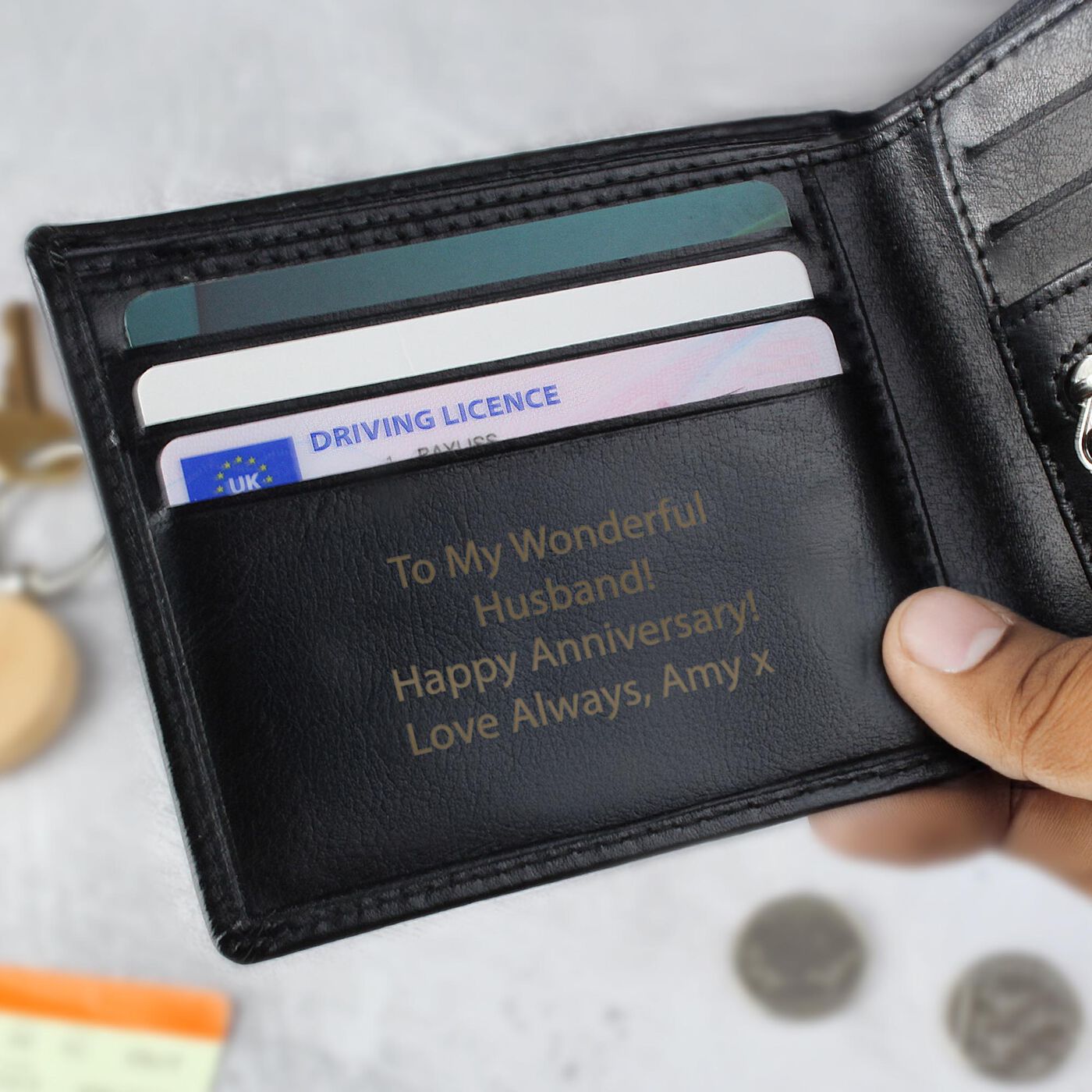 Buy Personalised Free Text Black Leather Wallet for GBP 19.99 | Card ...