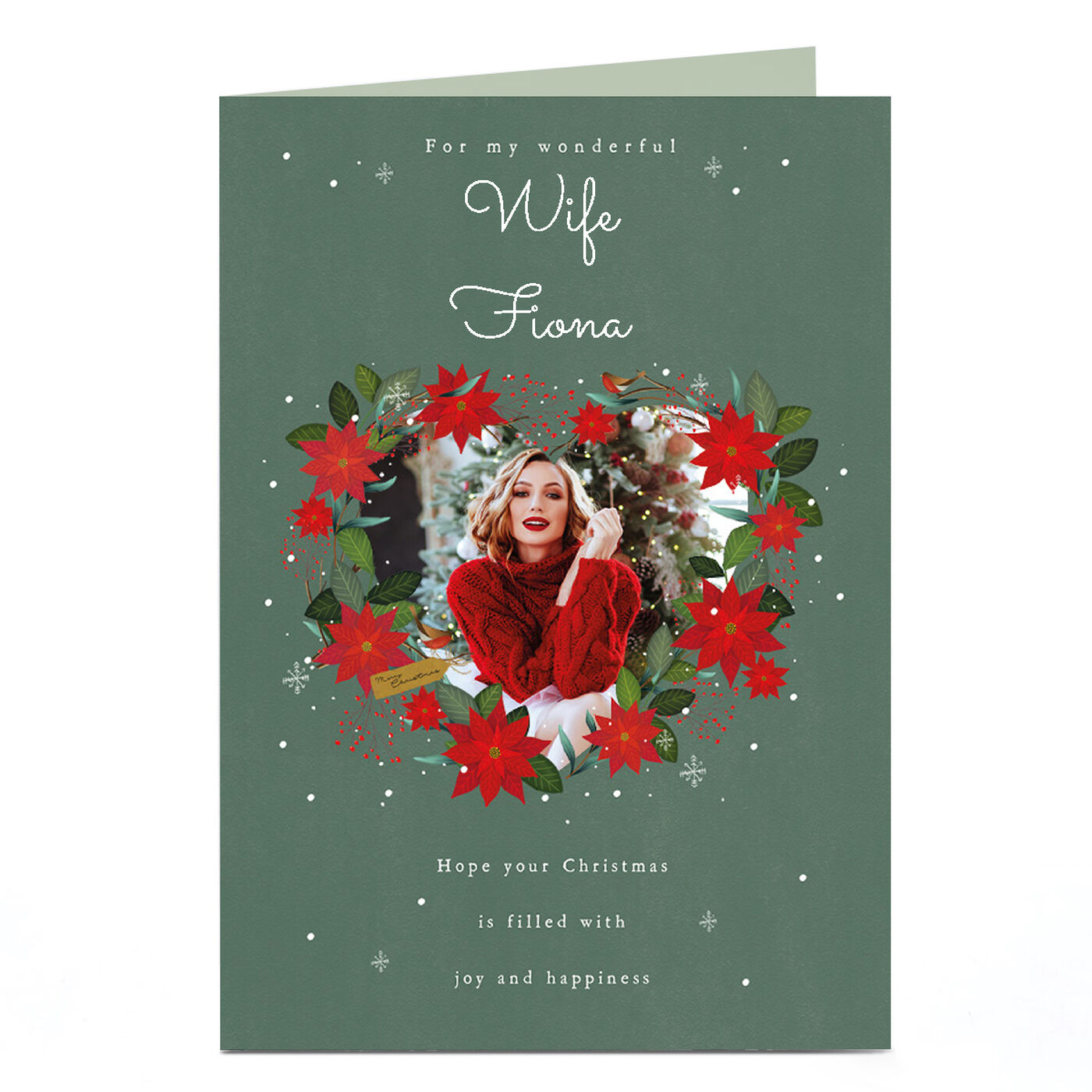 Buy Personalised Christmas Photo Card - Christmas Joy & Happiness for ...