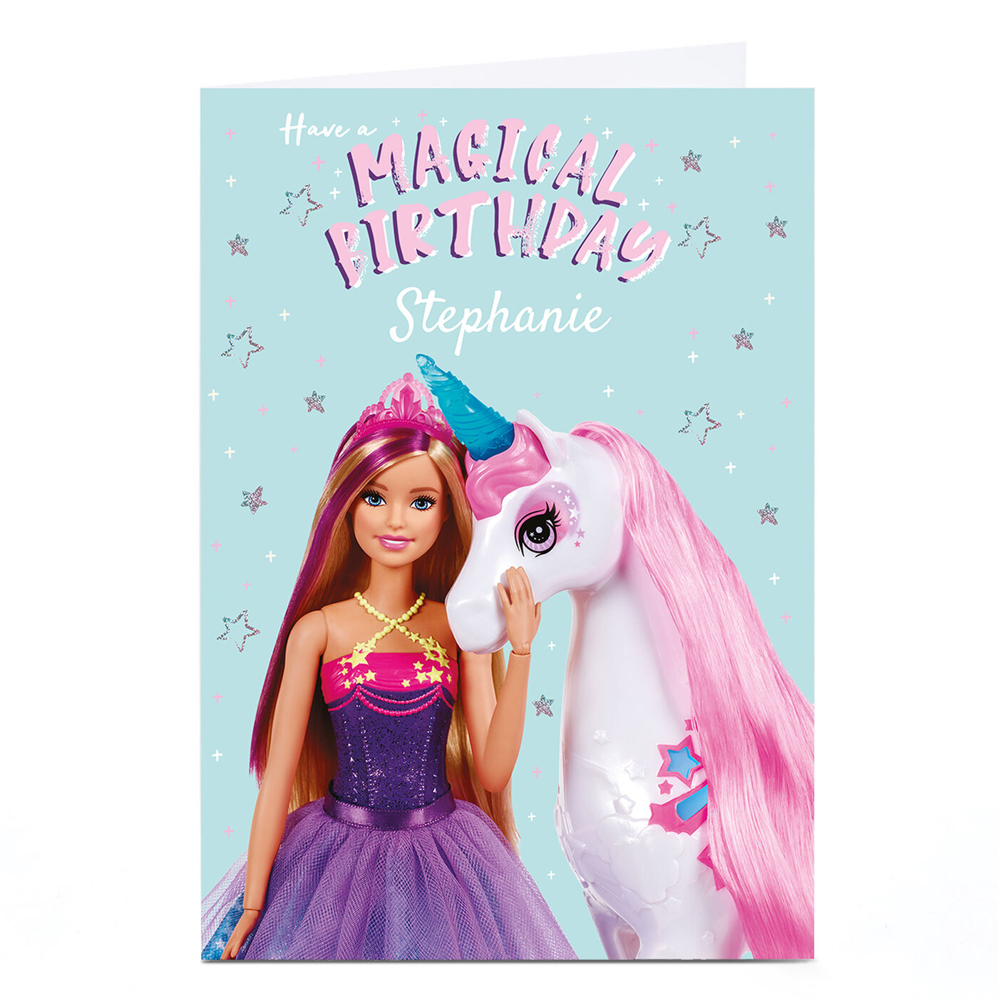 Buy Personalised Barbie Birthday Card - Magical Unicorn for GBP 2.99 ...