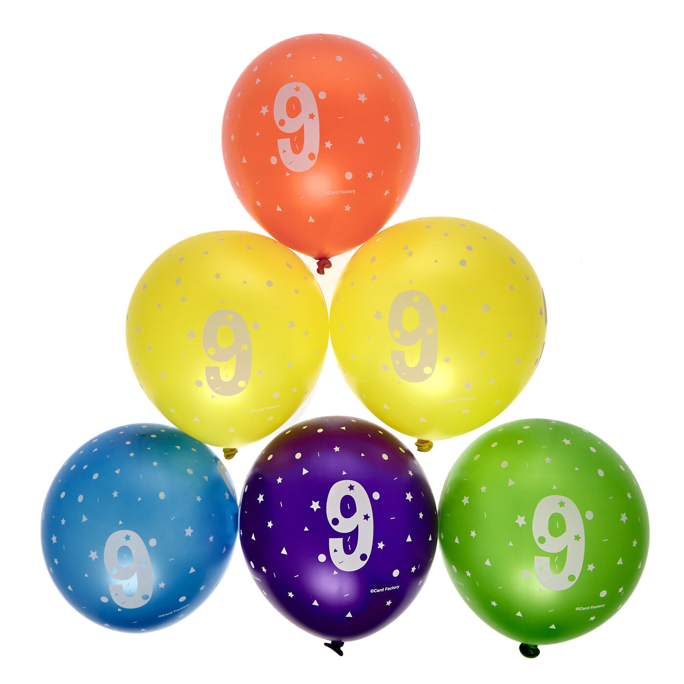 Buy Latex Rainbow 9th Birthday Balloons - Pack of 6 for GBP 1.99 | Card ...