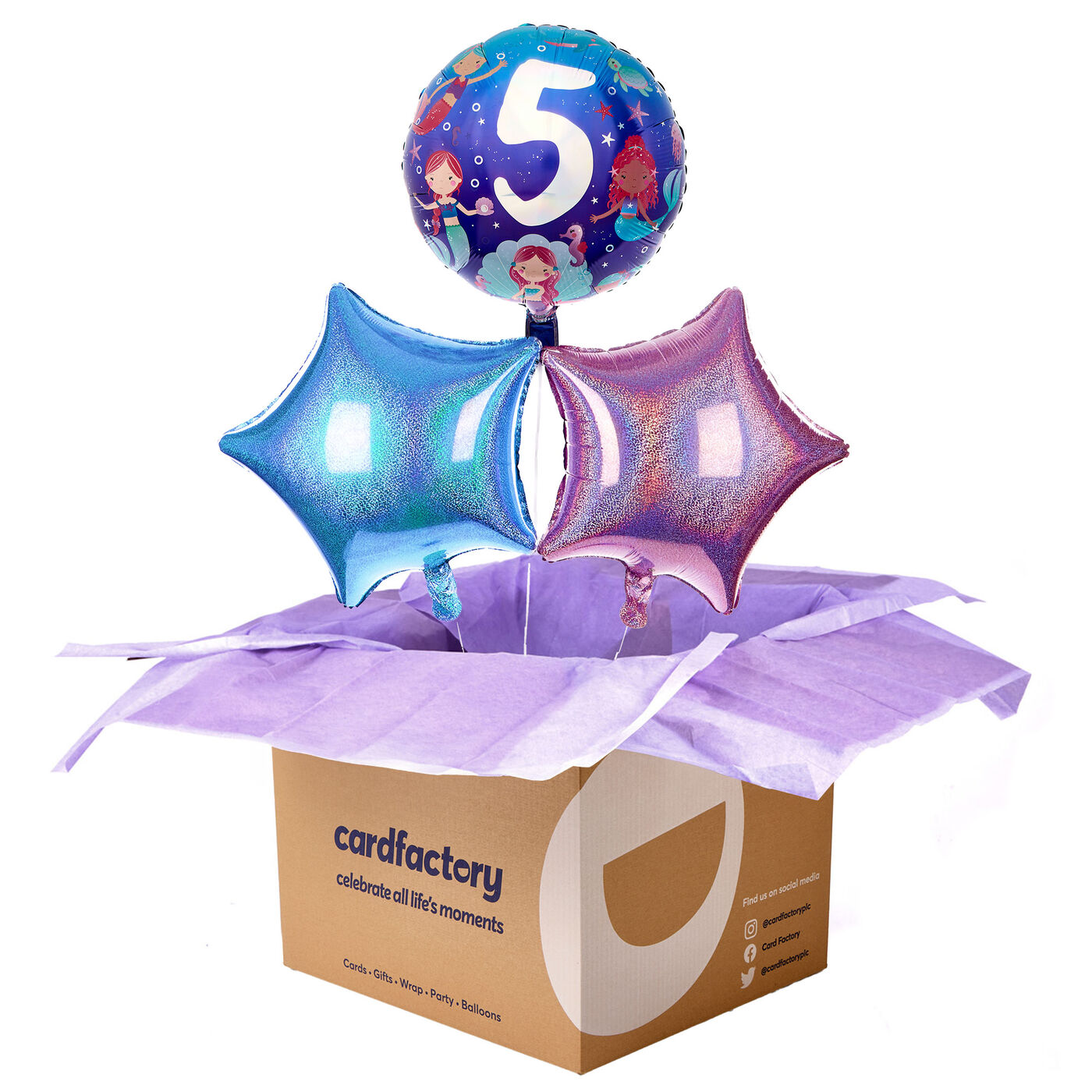 Buy Mermaids 5th Birthday Balloon Bouquet - DELIVERED INFLATED! for GBP ...