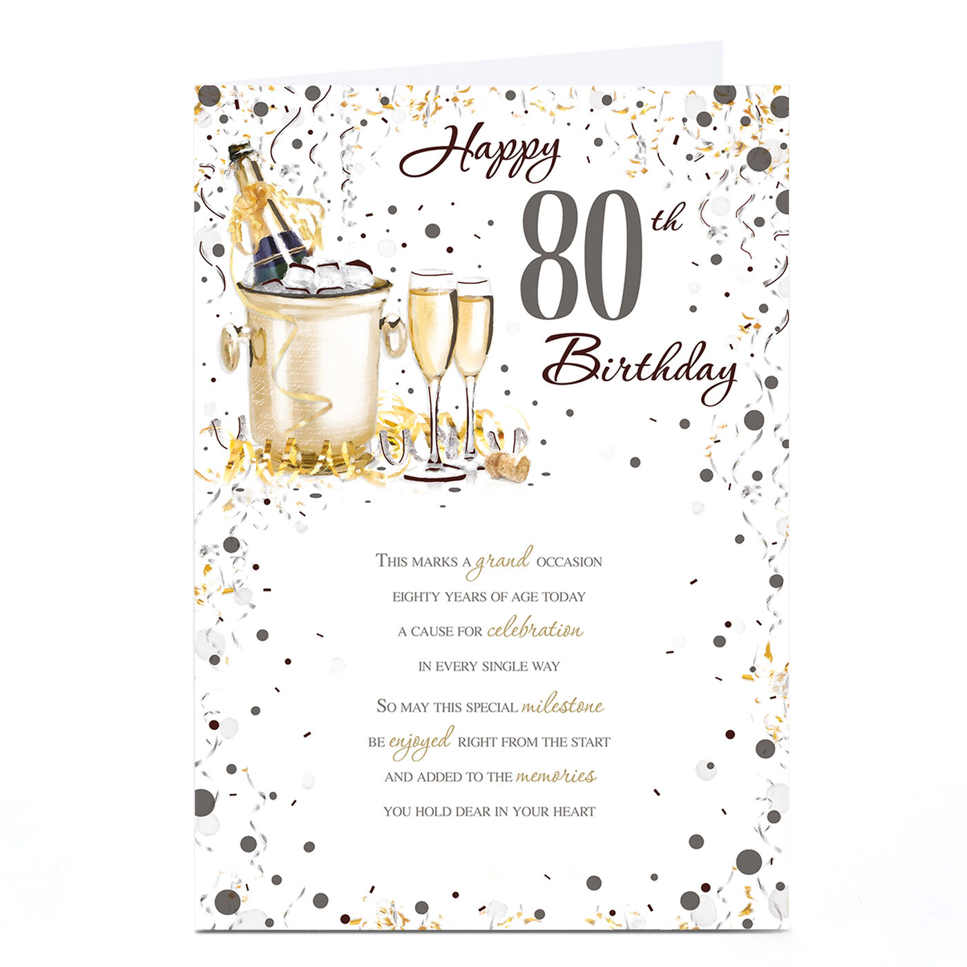 Buy Personalised 80th Birthday Card - Grand Occasion Champagne for GBP ...
