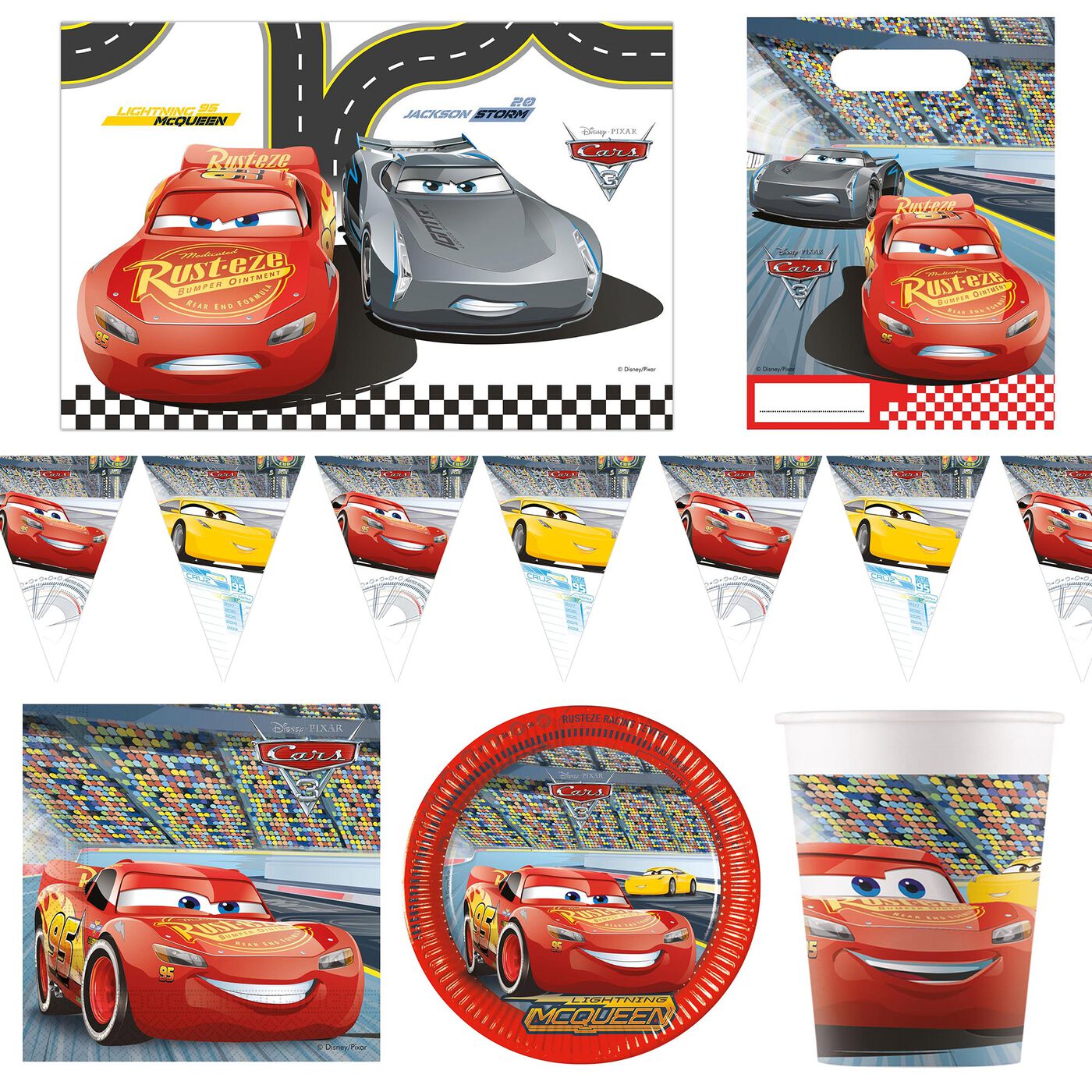 Buy Cars 3 Party Tableware & Decorations Bundle - 16 Guests for GBP 19. ...