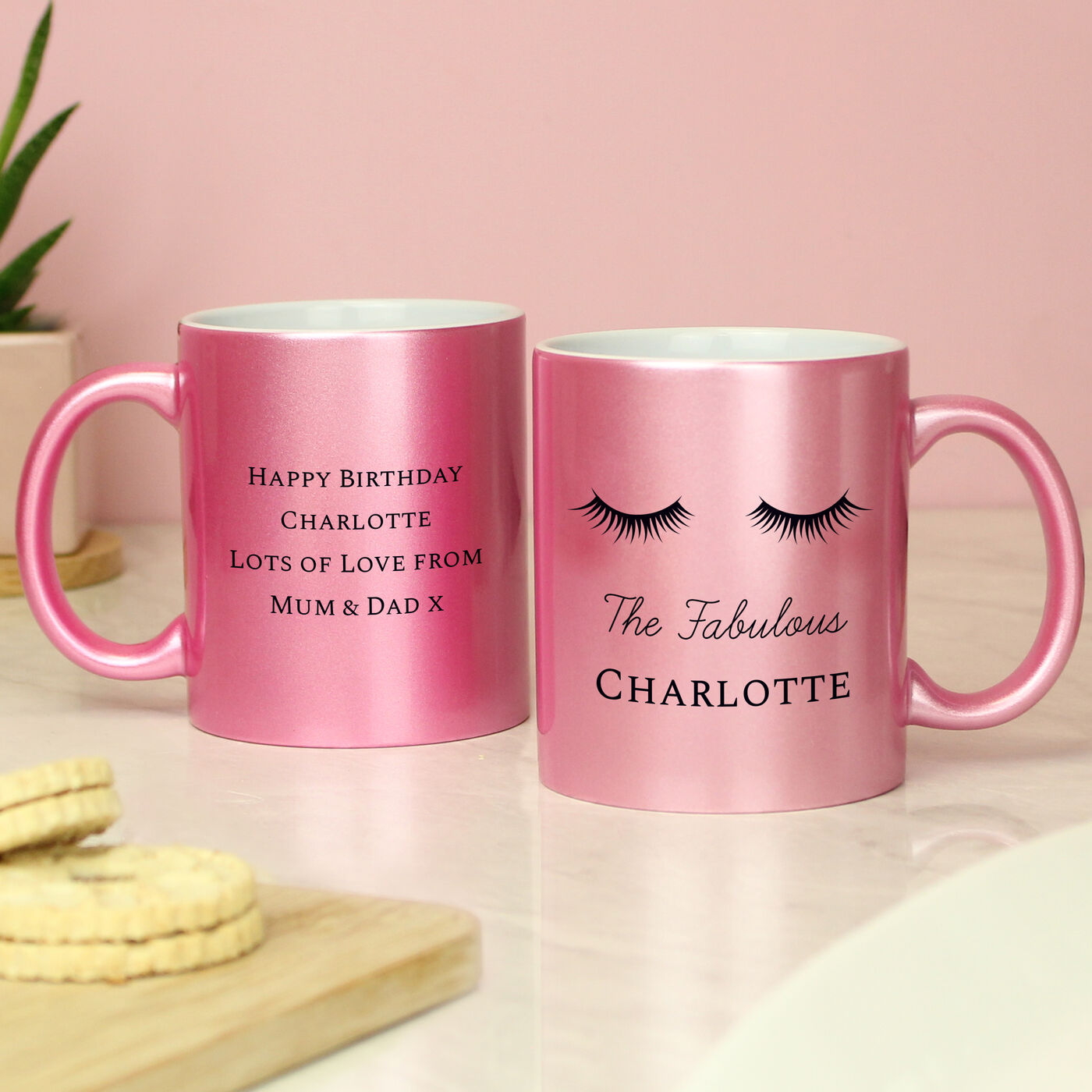 Buy Personalised Eyelashes Pink Glitter Mug for GBP 11.99 | Card Factory UK
