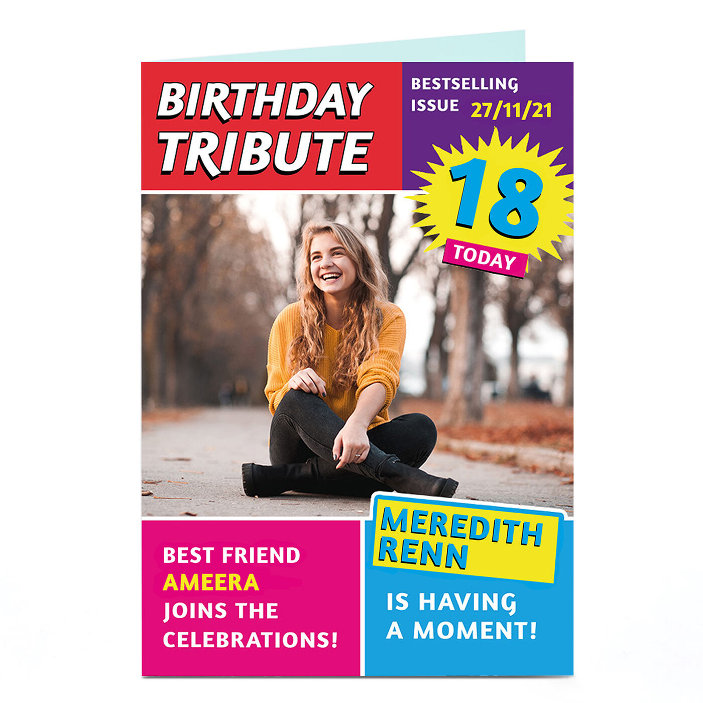 Buy Photo Birthday Card Tribute Magazine Editable Age For Gbp 1 79