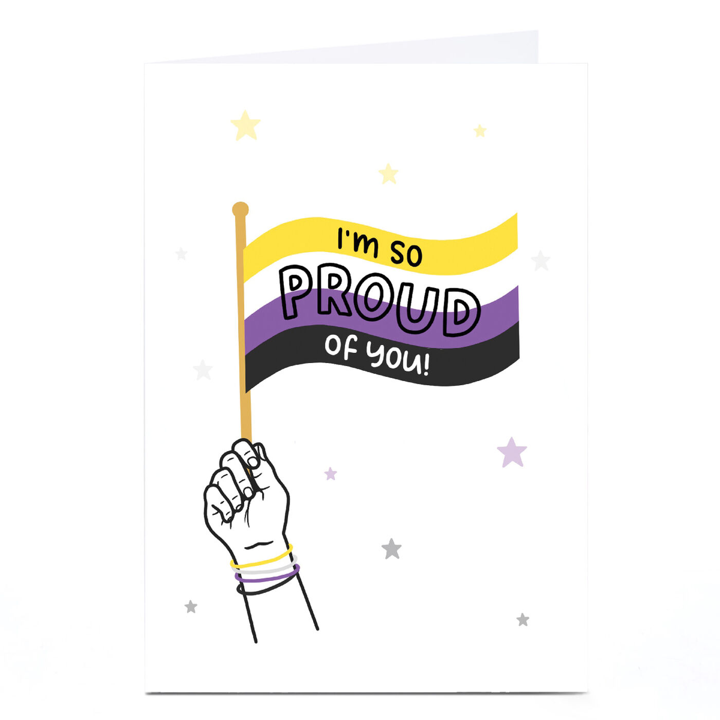 Buy Personalised Blue Kiwi Pride Card - Non-Binary Flag for GBP 2.49 ...