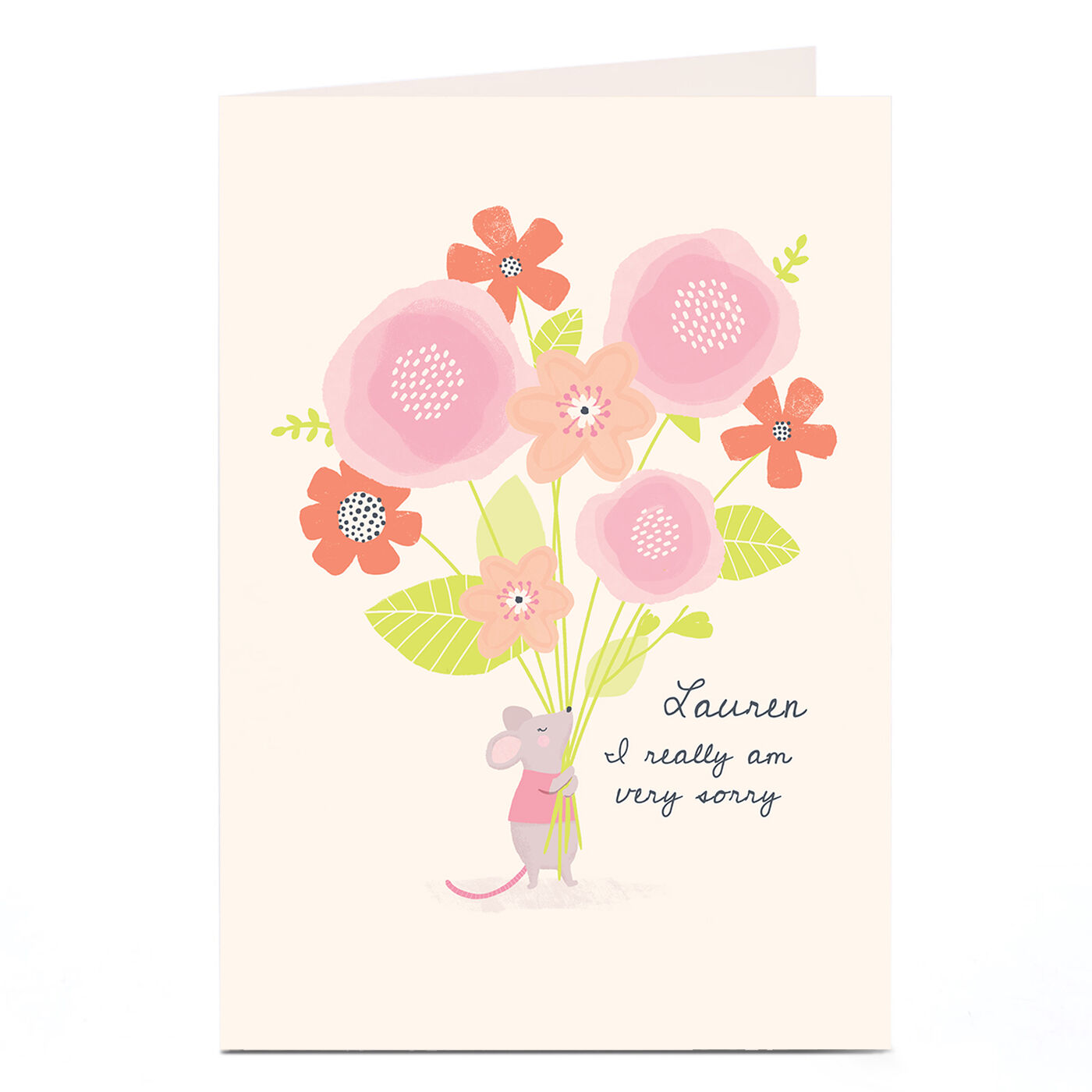 Buy Personalised Sorry Card - Mouse & Flowers for GBP 2.99 | Card ...