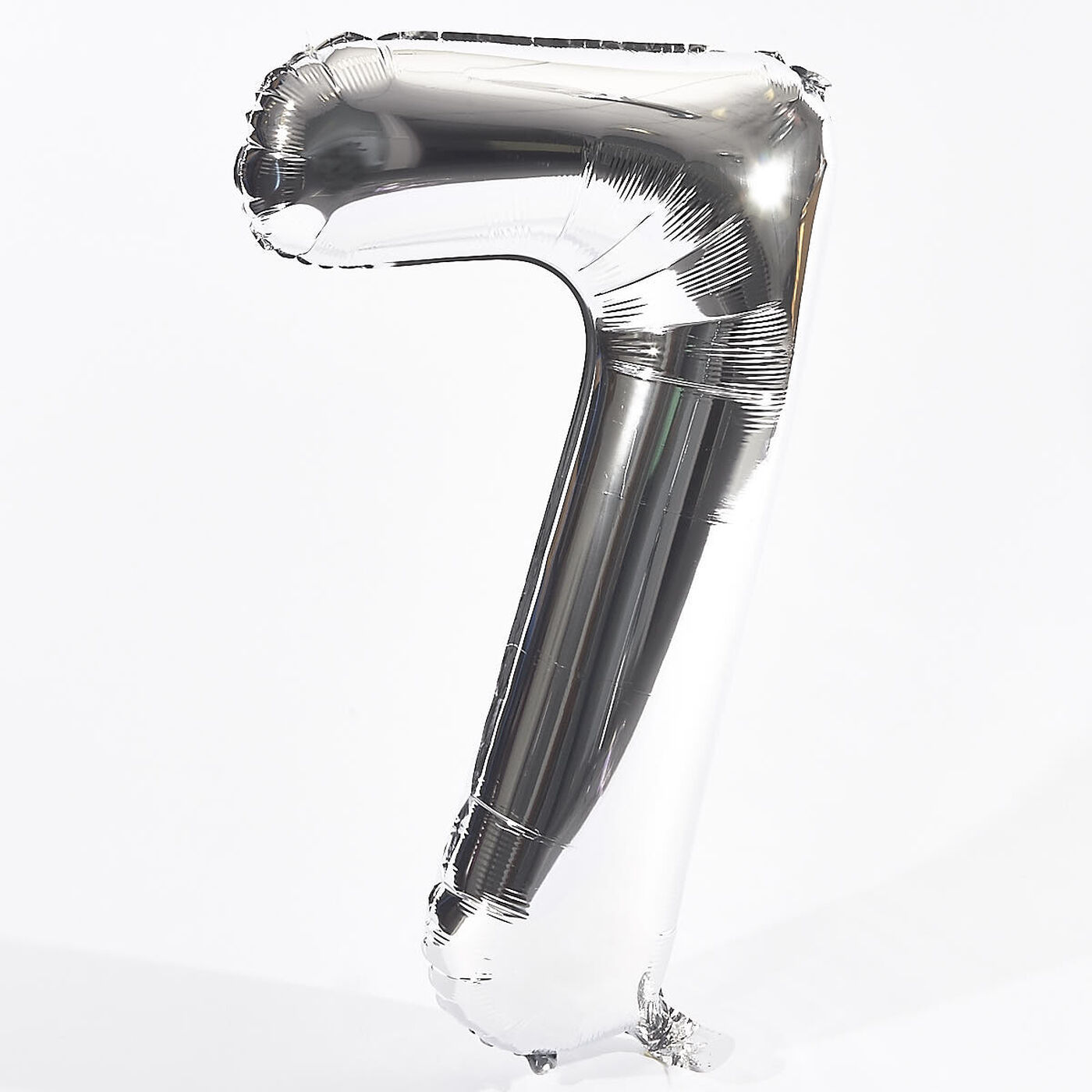 Silver Giant Number Helium Balloons 0-9 - DEFLATED