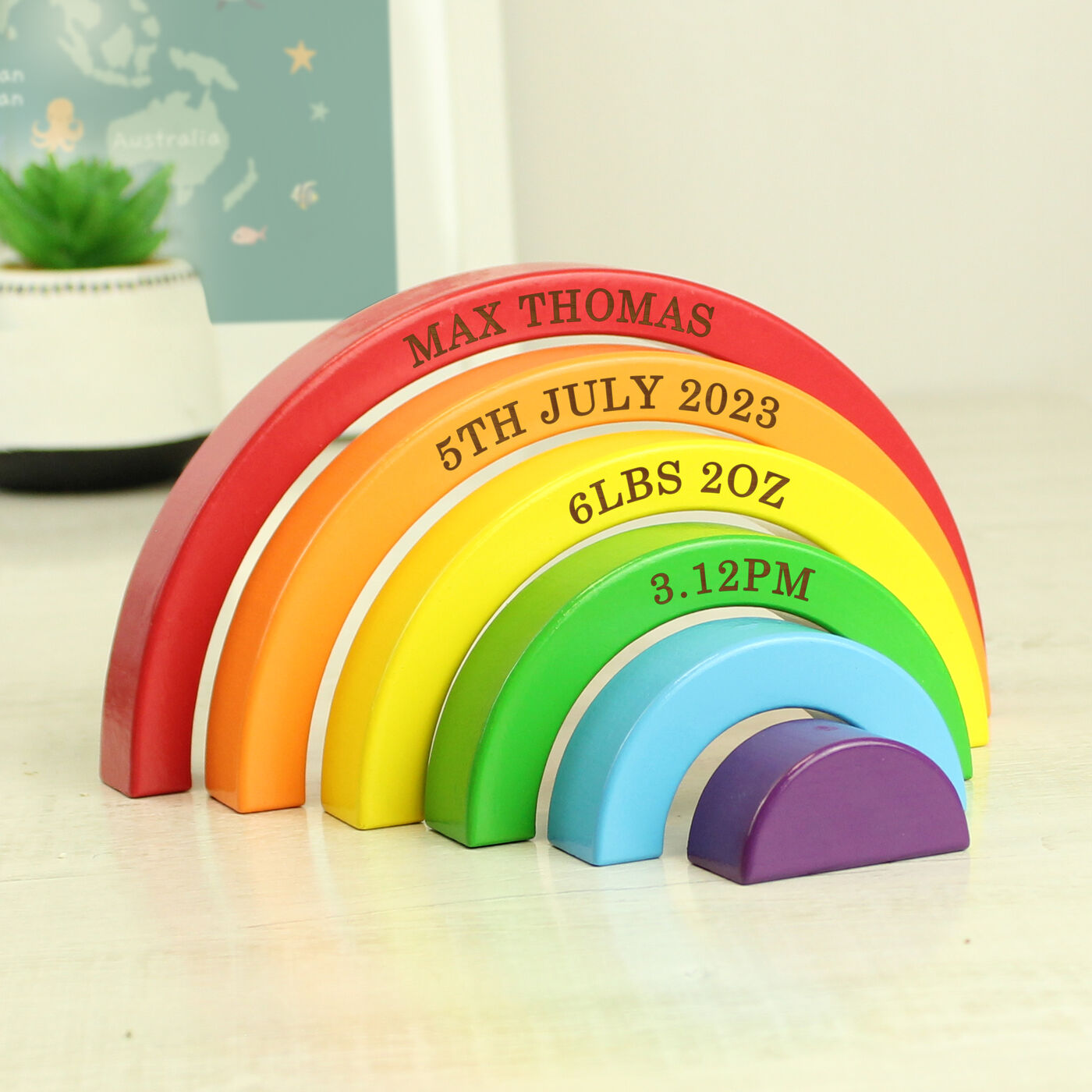 Buy Personalised Wooden Rainbow Stacker for GBP 25.49 | Card Factory UK