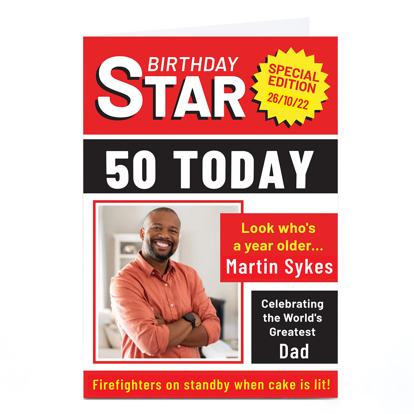 Buy Personalised Birthday Photo Card Birthday Star Editable Age For