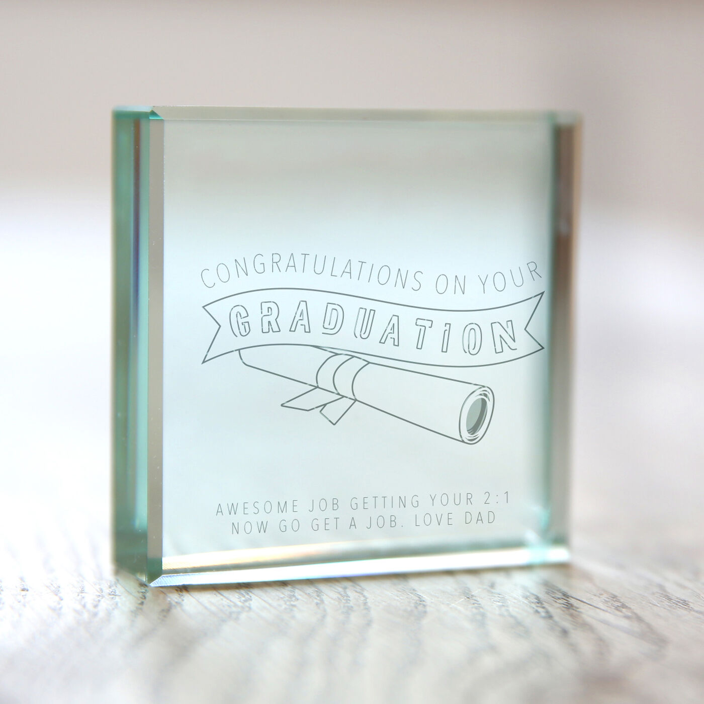 Buy Personalised Engraved Glass Token - Congratulations On Your ...