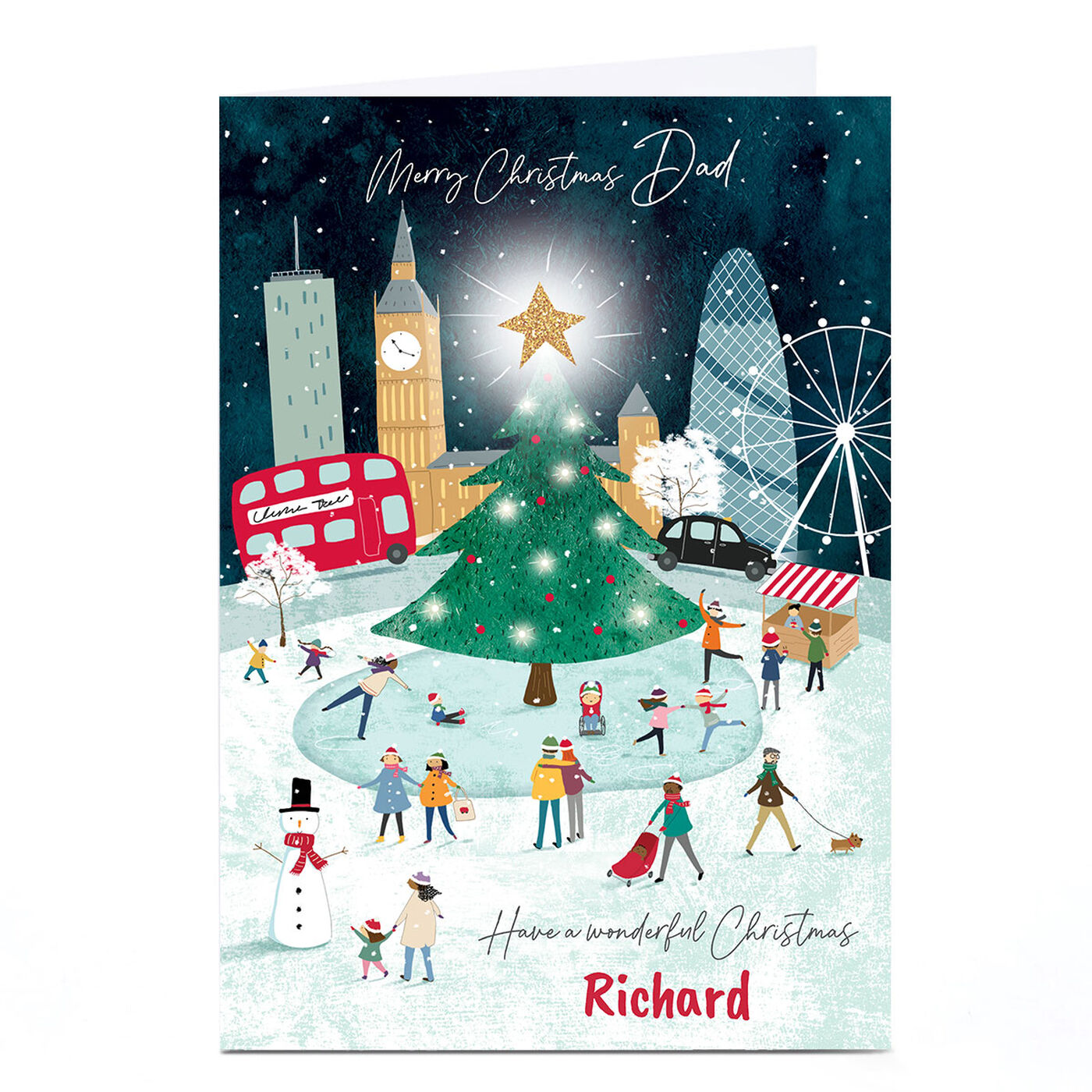 Buy Personalised Cory Reid Christmas Card - Scenic Ice Rink, Dad for ...