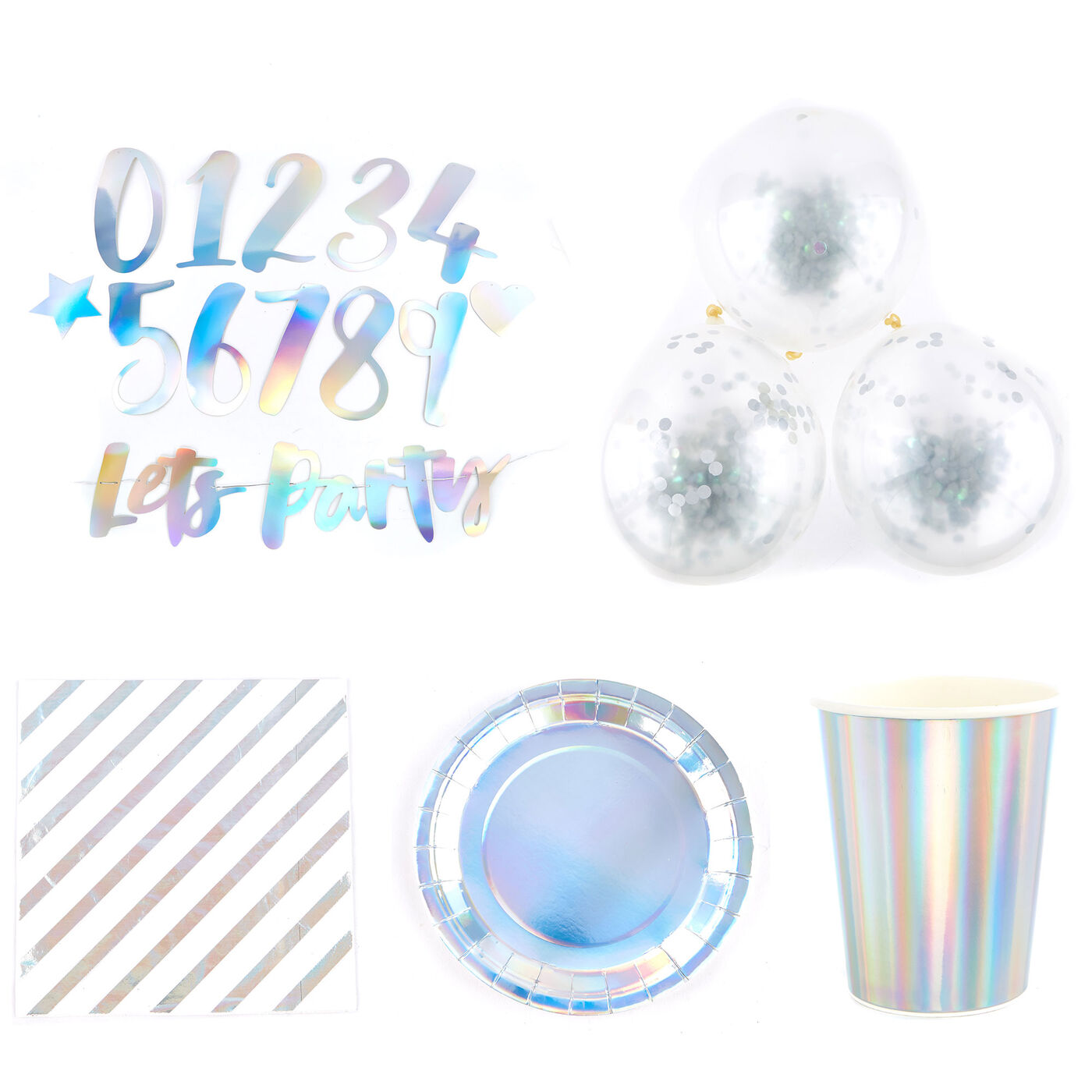 Buy Silver Party Tableware & Decorations Bundle - 16 Guests for GBP 12. ...