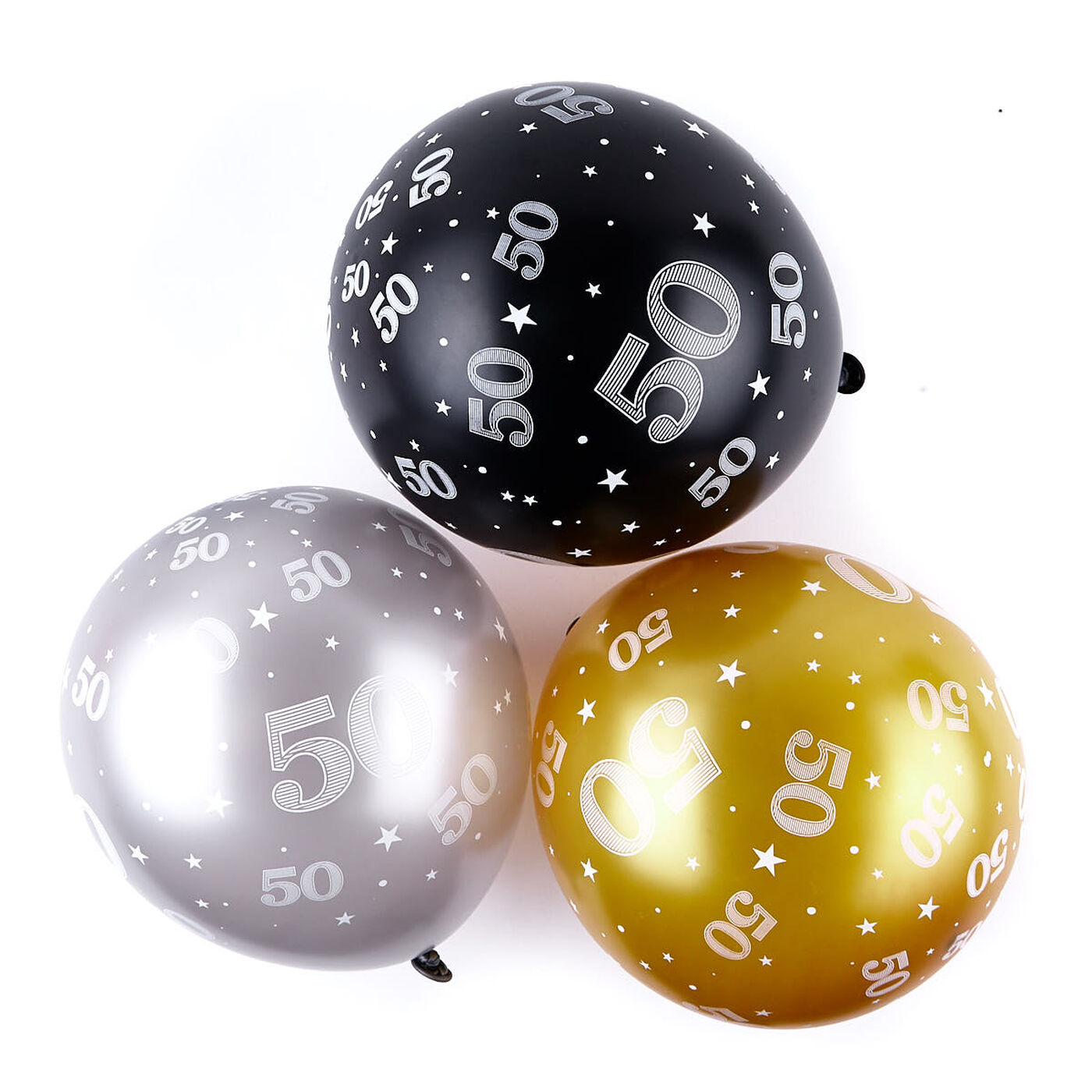 Buy Gold 50th Birthday Helium Latex Balloons - Pack Of 6 for GBP 1.49 ...