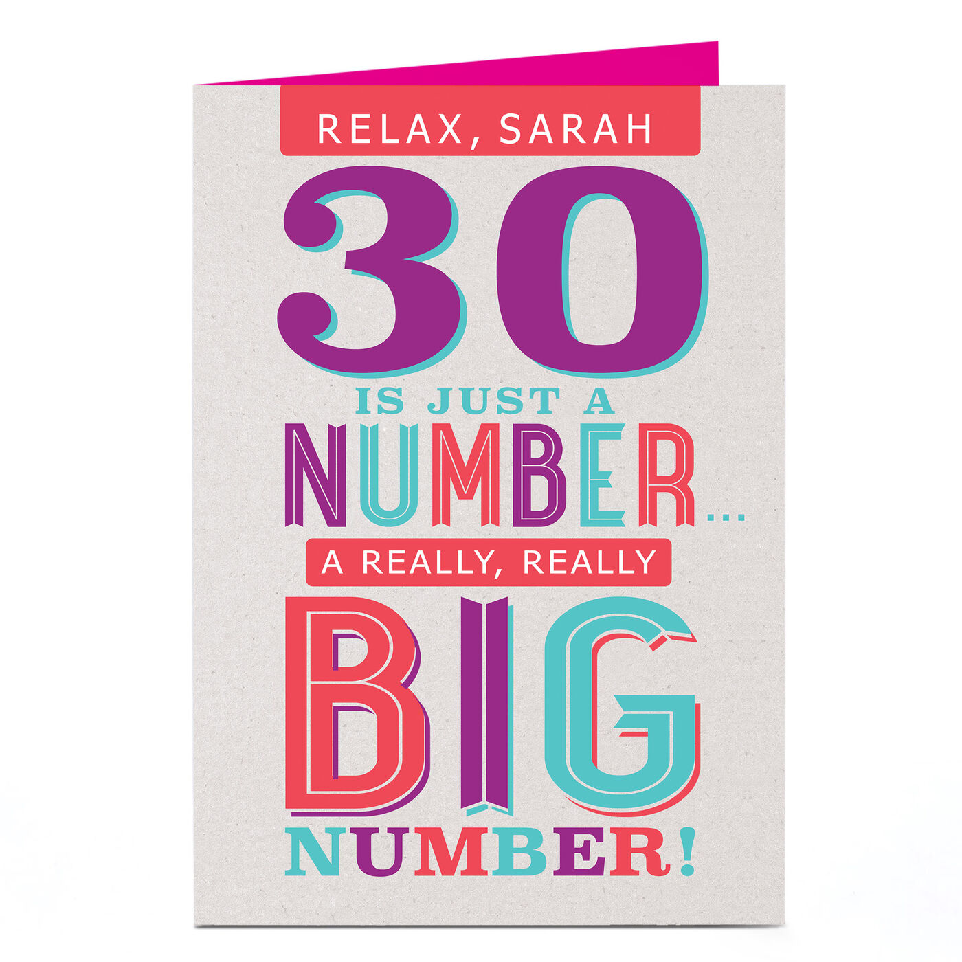 Buy Personalised 30th Birthday Card - Just A Number... for GBP 2.99 ...