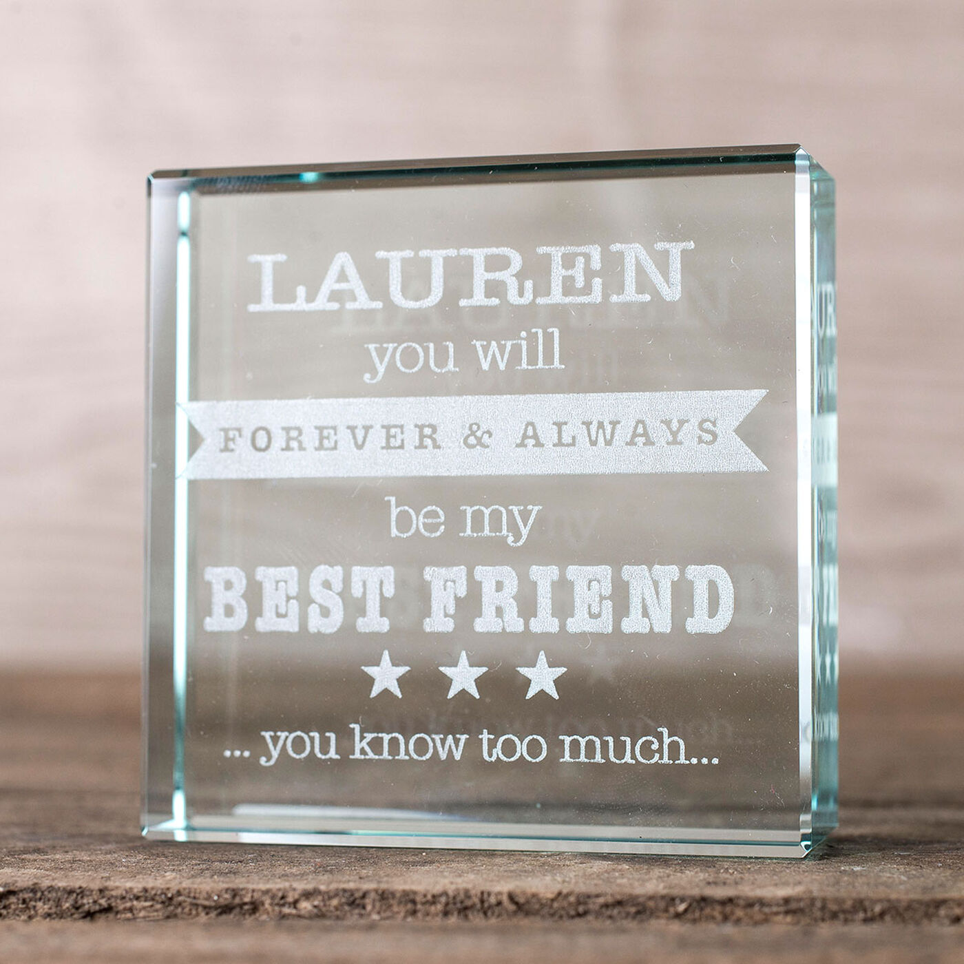 Buy Personalised Engraved Glass Token - Forever & Always My Best Friend ...