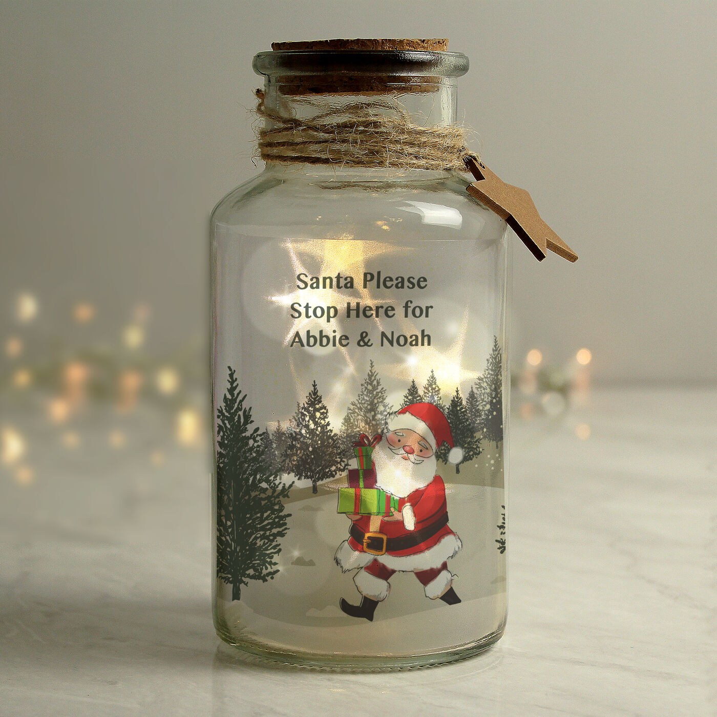 Buy Personalised Santa LED Glass Jar for GBP 16.99 | Card Factory UK