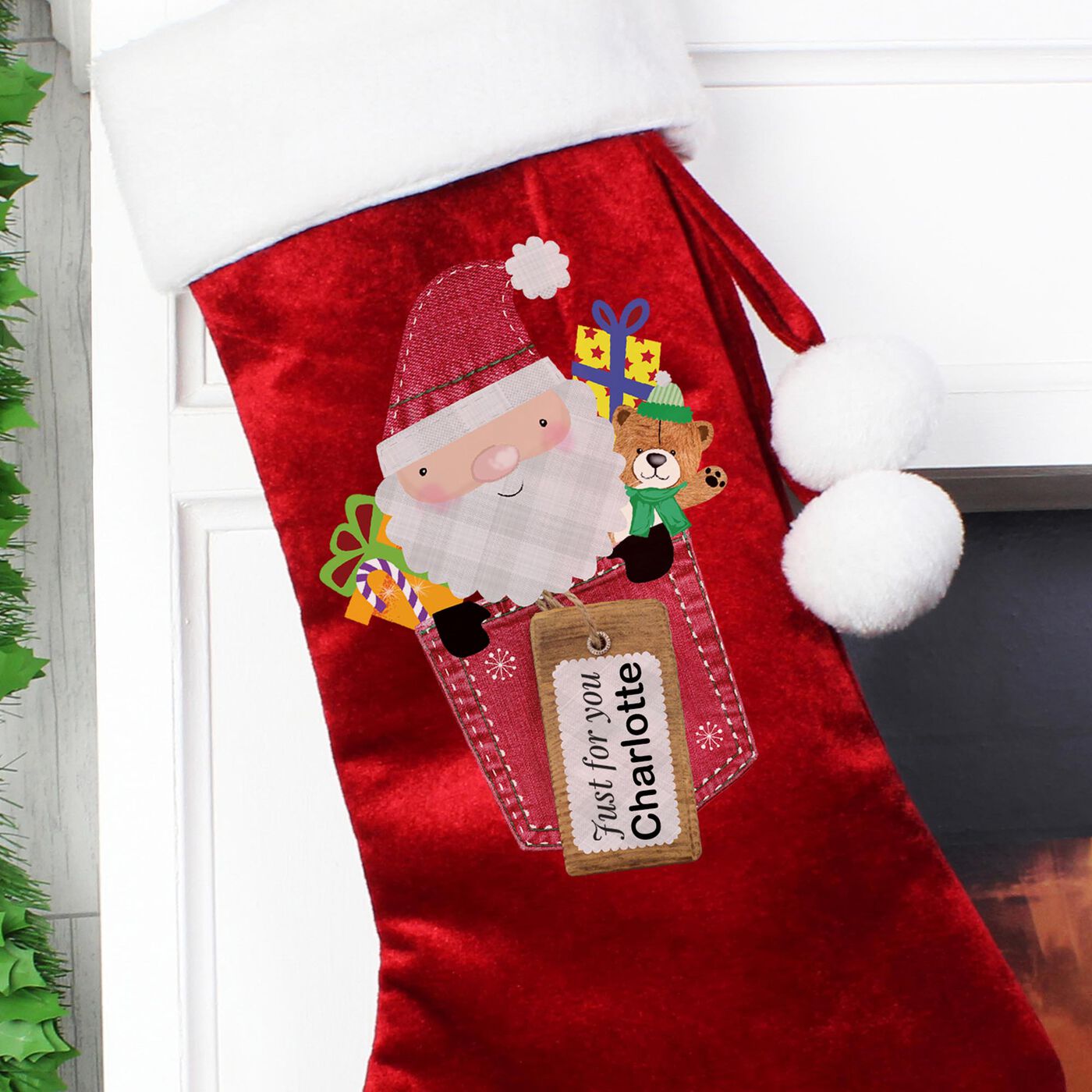 Buy Personalised Santa Claus Luxury Red Stocking for GBP 14.99 | Card ...