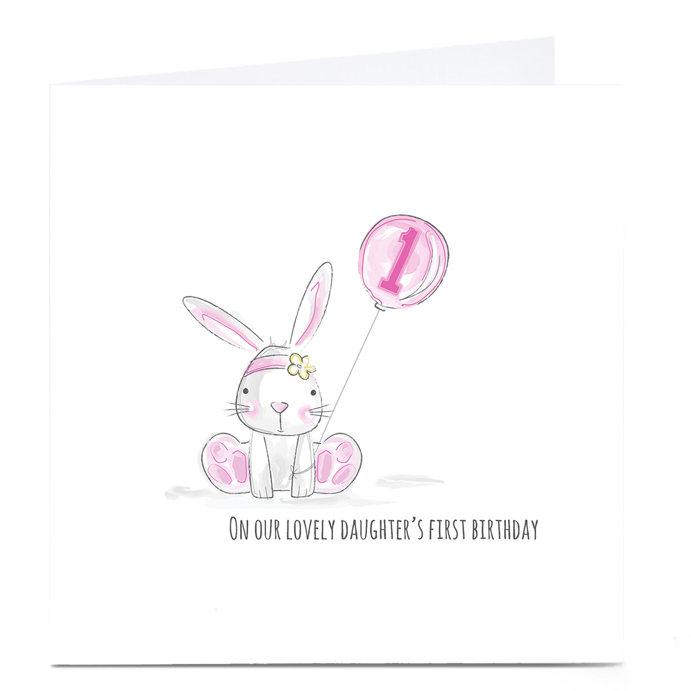 Buy Personalised Rachel Griffin Birthday Card - Pink Rabbit, 1 for GBP ...