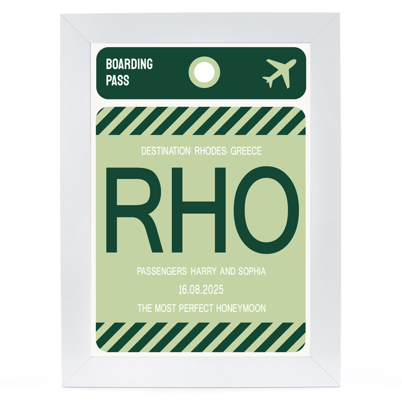 Buy Personalised Wall Art - Green Boarding Pass for GBP 19.99 | Card ...