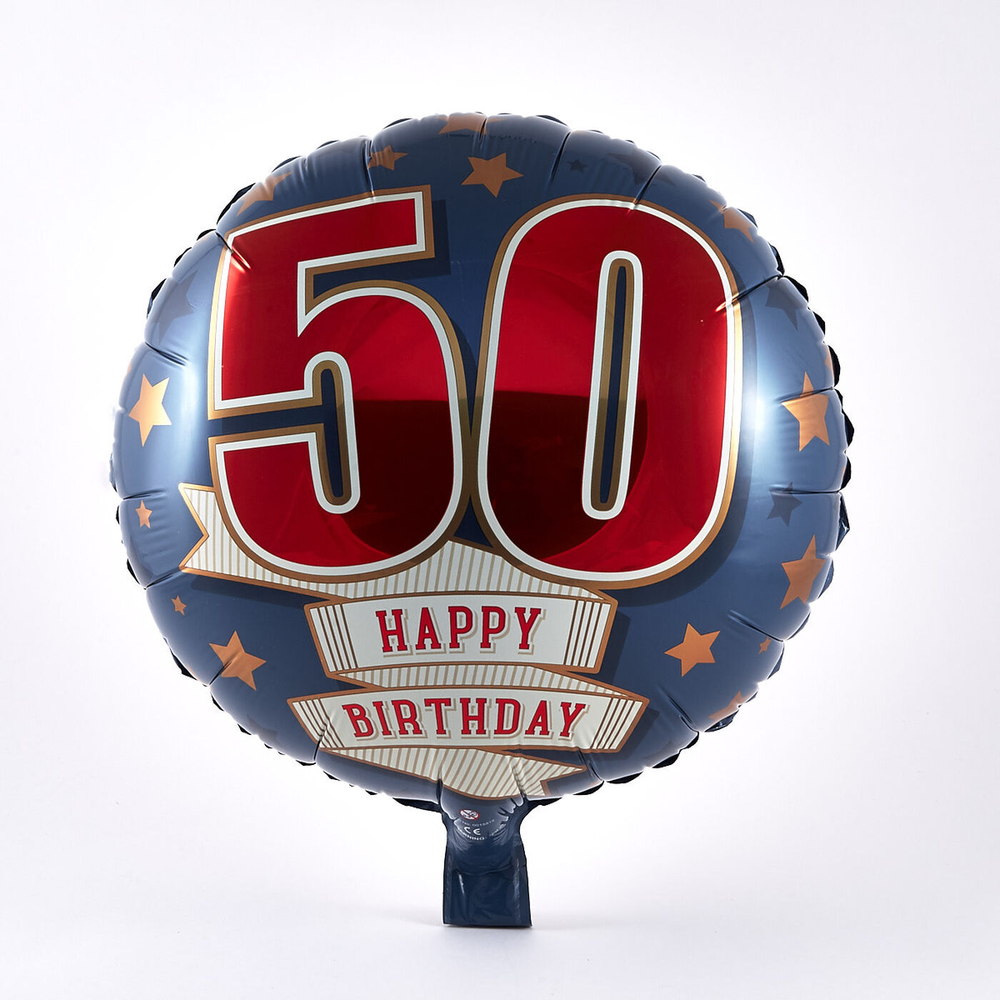 Buy 50th Birthday Red & Blue Foil Helium Balloon for GBP 2.49 | Card ...