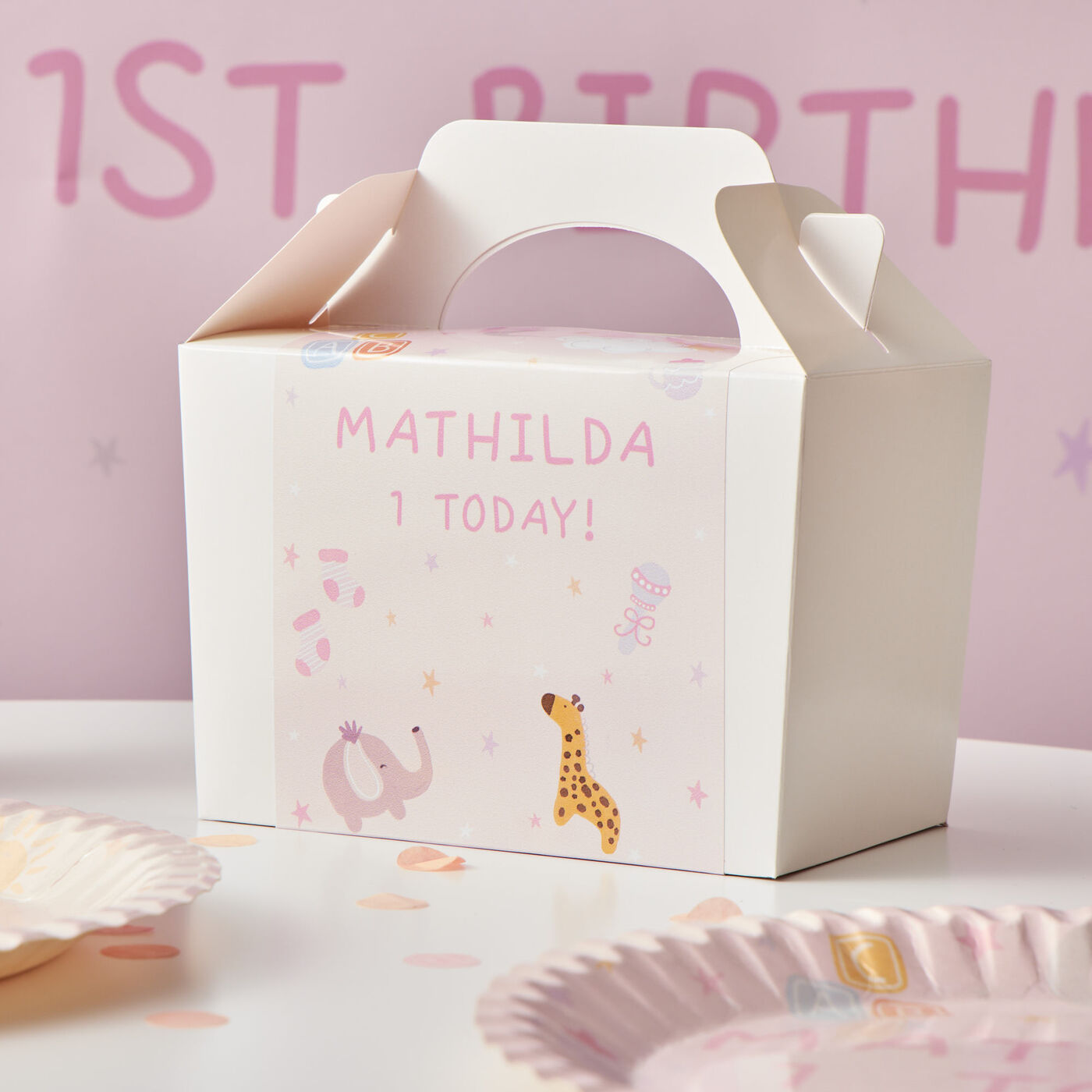 Buy Baby Pink Personalised Party Box for GBP 2.00 | Card Factory UK