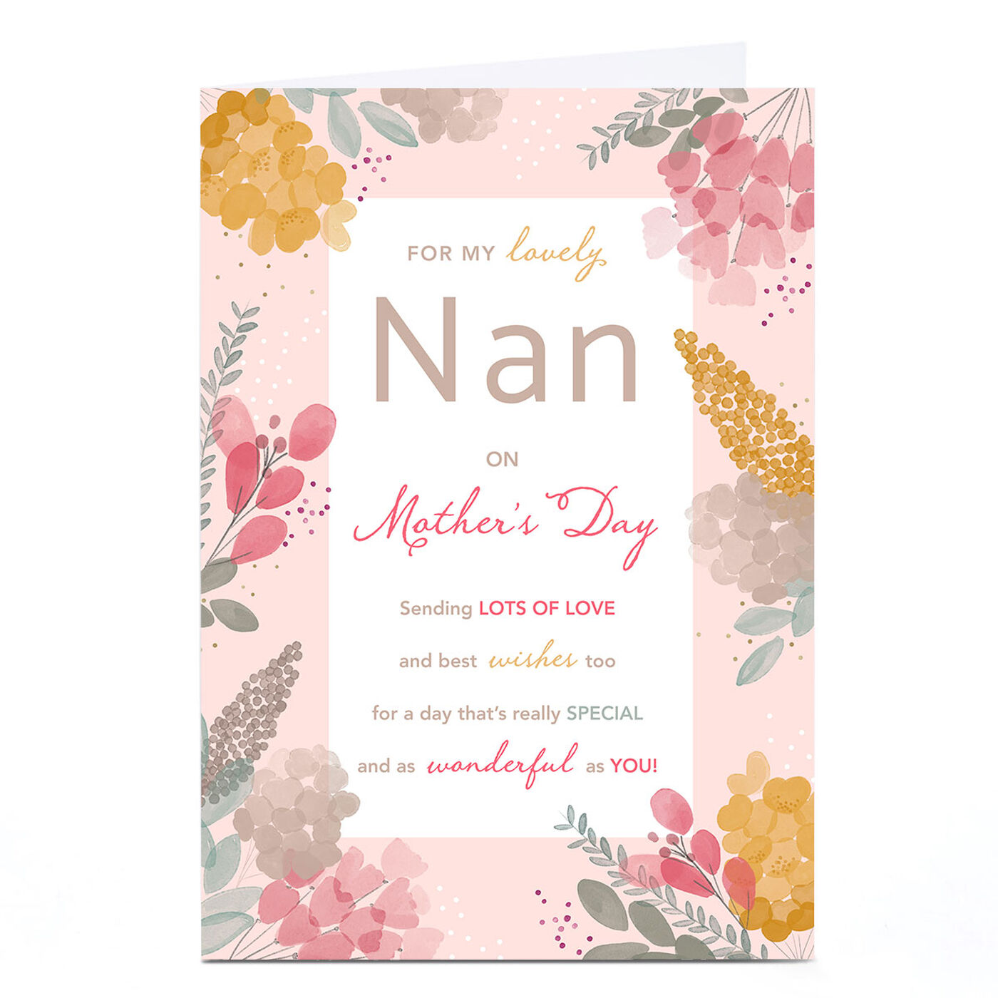 Buy Personalised Mother's Day Card - A Day as Wonderful as You, Nan for ...