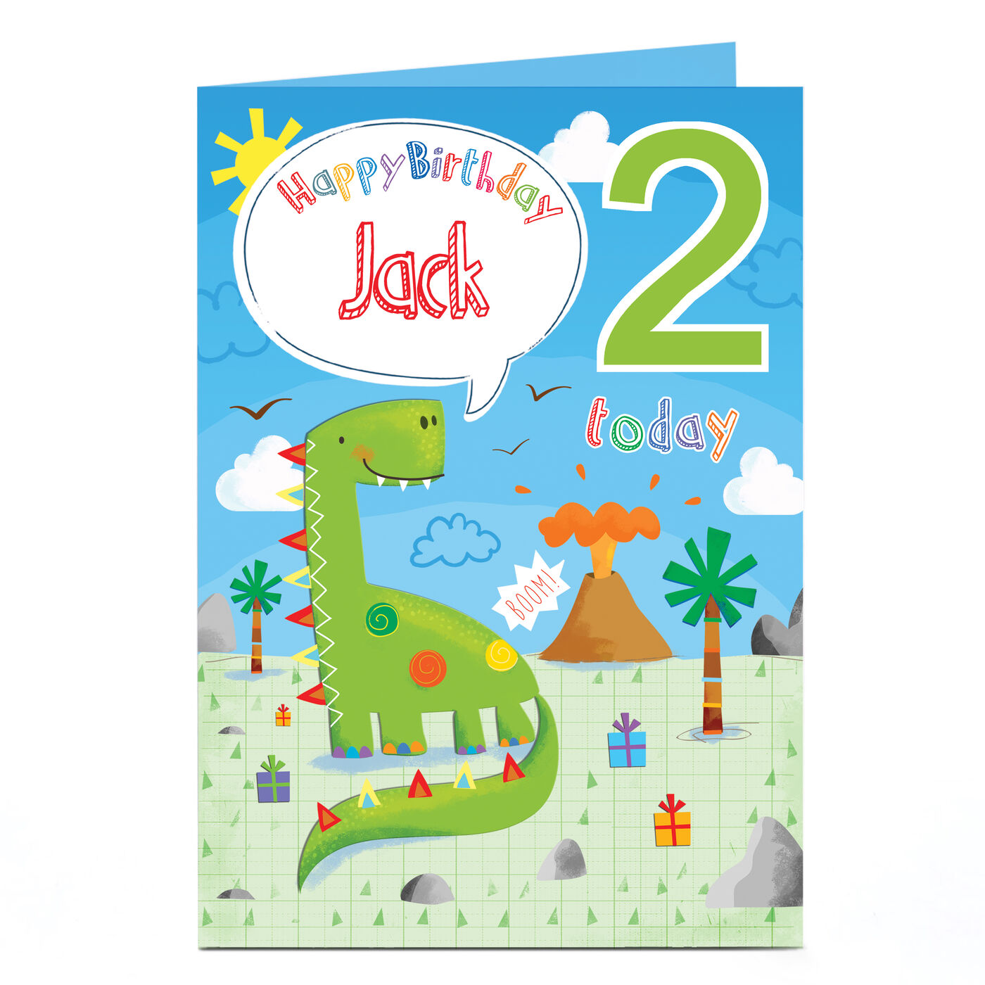 Buy Personalised Editable Age Birthday Card - Dinosaur for GBP 1.79 ...