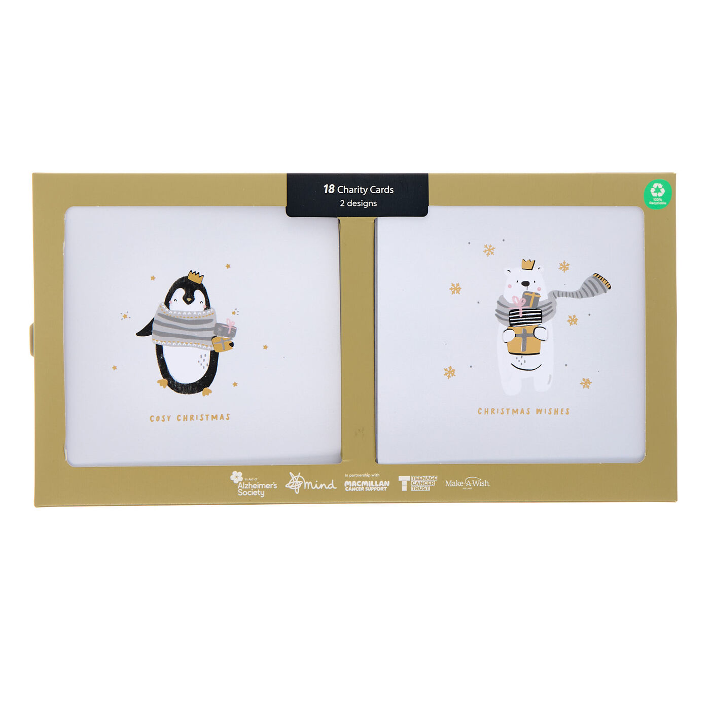 Buy 18 Charity Christmas Cards - Penguin & Polar Bear (2 Designs) for ...