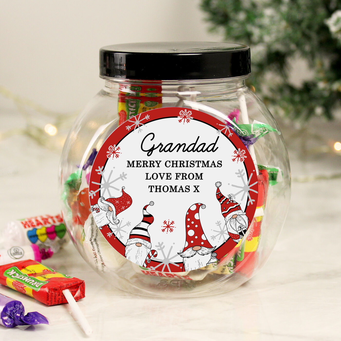 Buy Personalised Gonks Christmas Sweets Jar for GBP 9.99 | Card Factory UK