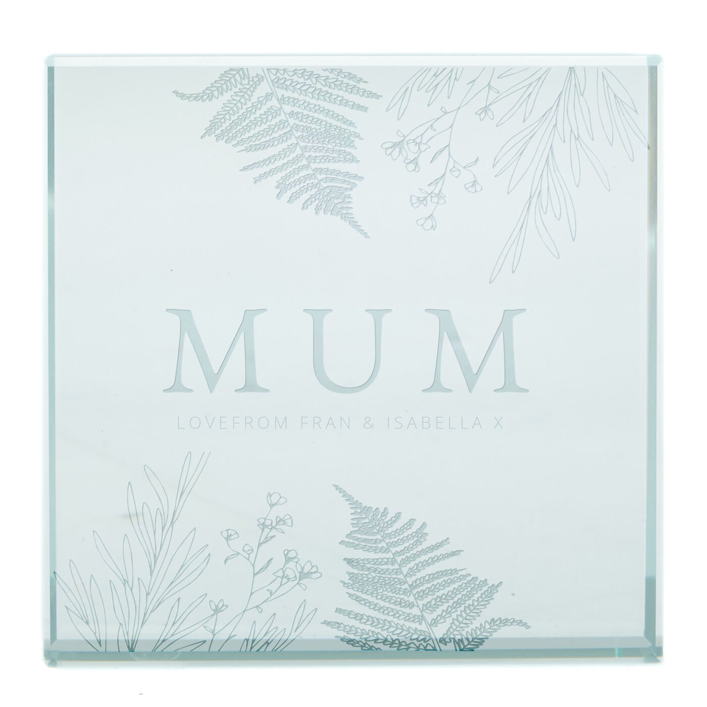 Buy Personalised Engraved Glass Token - Floral for GBP 14.99 | Card ...