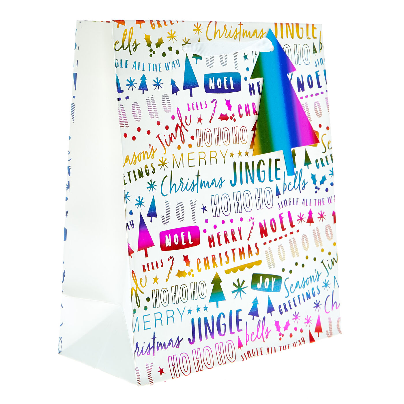 Buy Medium Portrait Rainbow Text Christmas Gift Bag for GBP 1.29 | Card ...