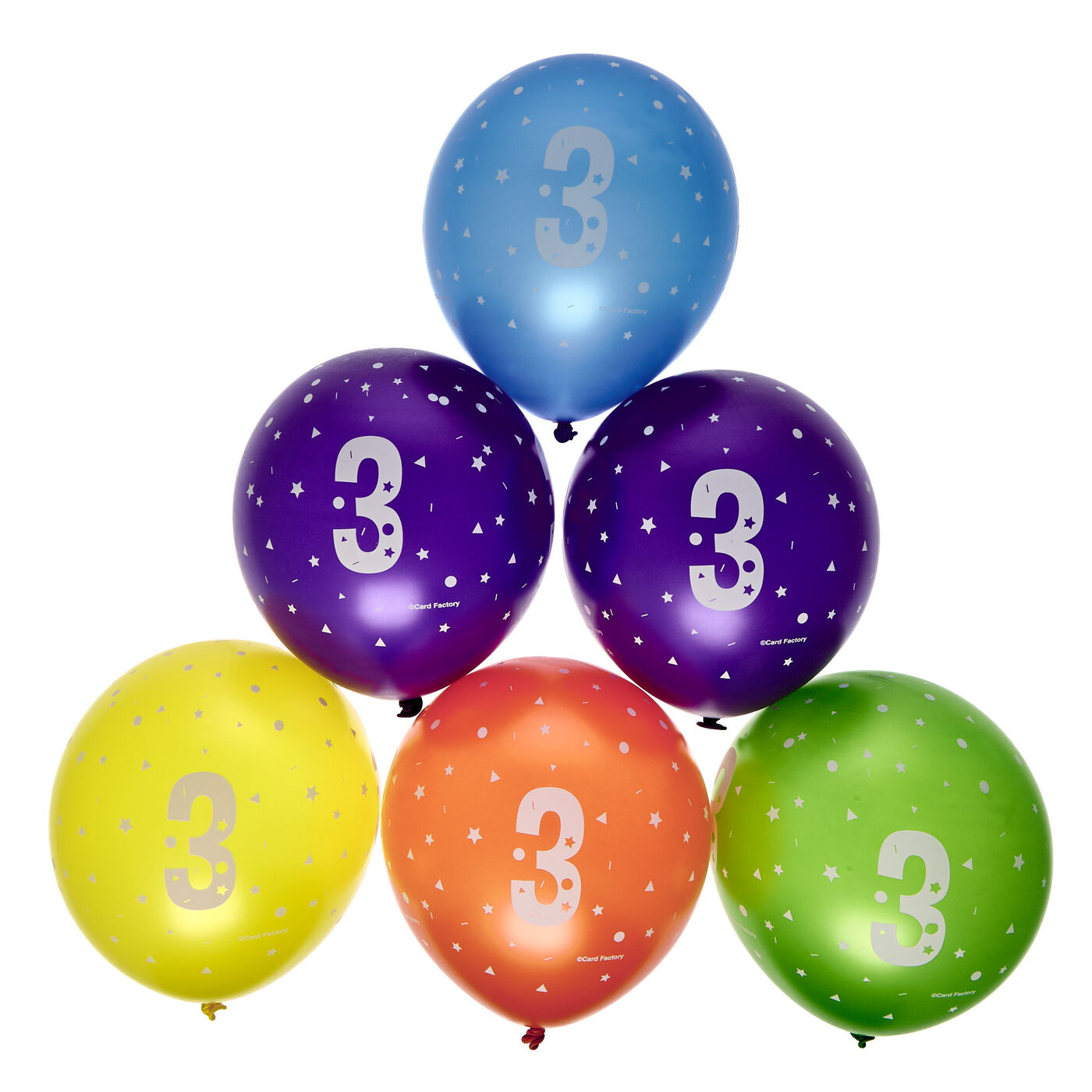 Buy Latex Rainbow 3rd Birthday Balloons - Pack of 6 for GBP 1.99 | Card ...