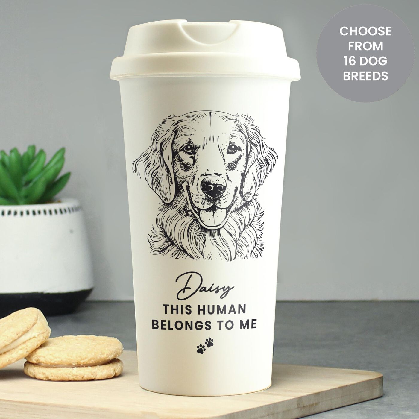Buy Personalised Dog Breed Travel Cup - 16 dog breeds for GBP 16.99 ...