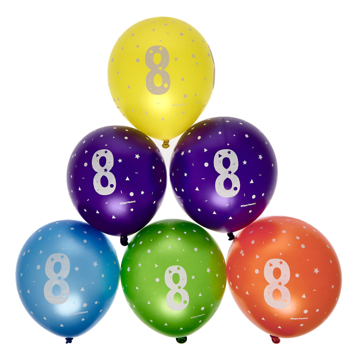 Buy Latex Rainbow 8th Birthday Balloons - Pack of 6 for GBP 1.99 | Card ...