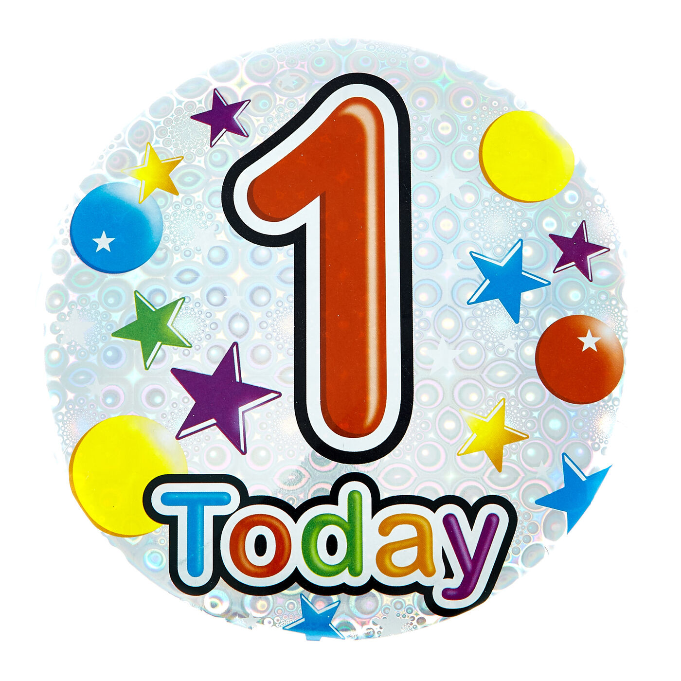 Buy Giant 1st Birthday Badge - Silver for GBP 0.99 | Card Factory UK