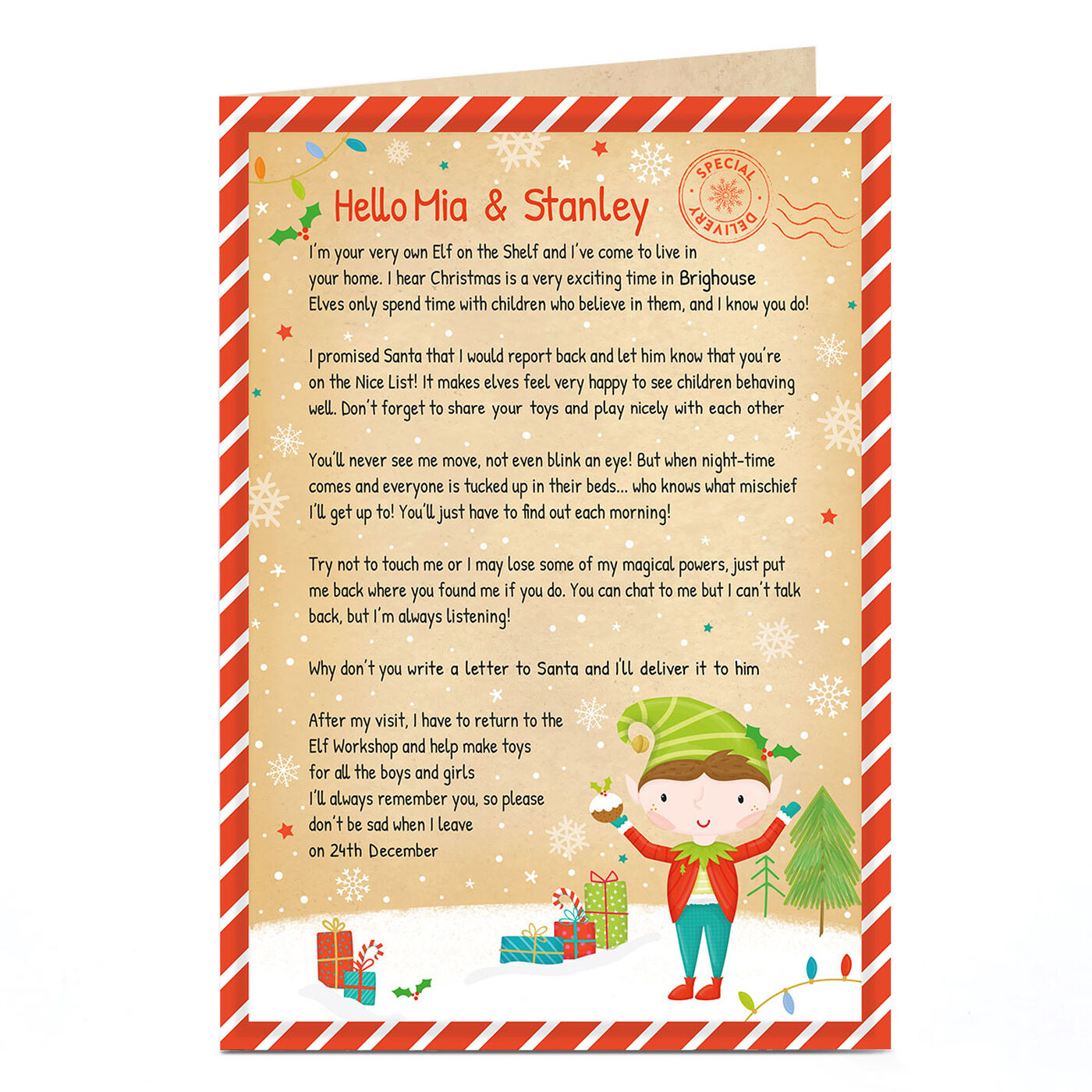 Buy Personalised Letter From Santa's Elf for GBP 2.99 | Card Factory UK