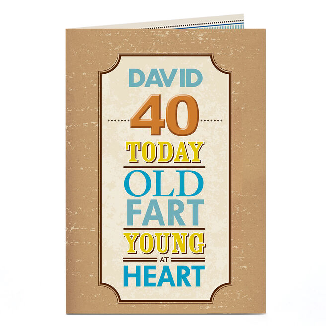 40th Birthday Cards, Personalised Funny 40th Cards: Daughter, Son, Him ...