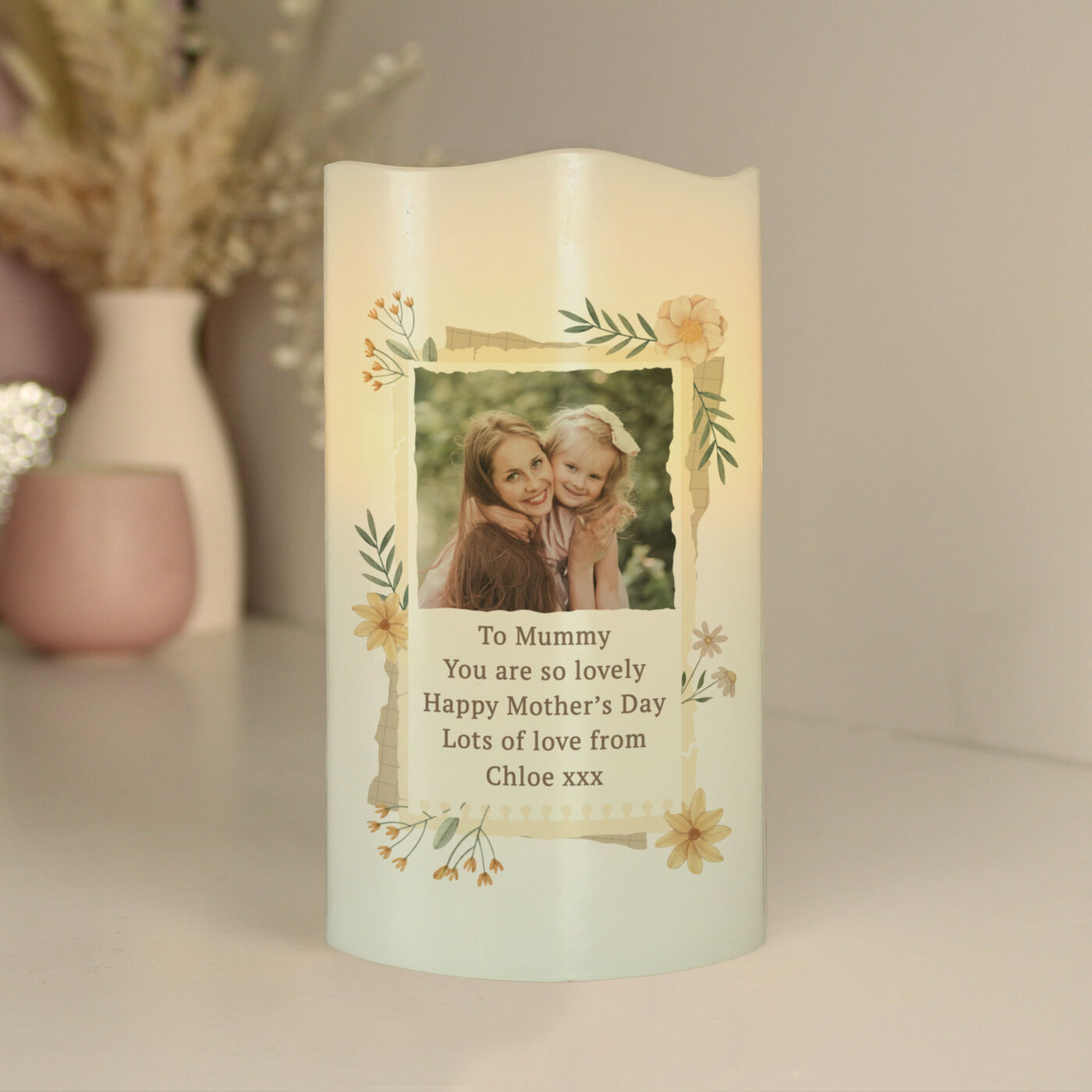 Buy Personalised Wild Flowers Photo Upload LED Candle for GBP 14.99 ...