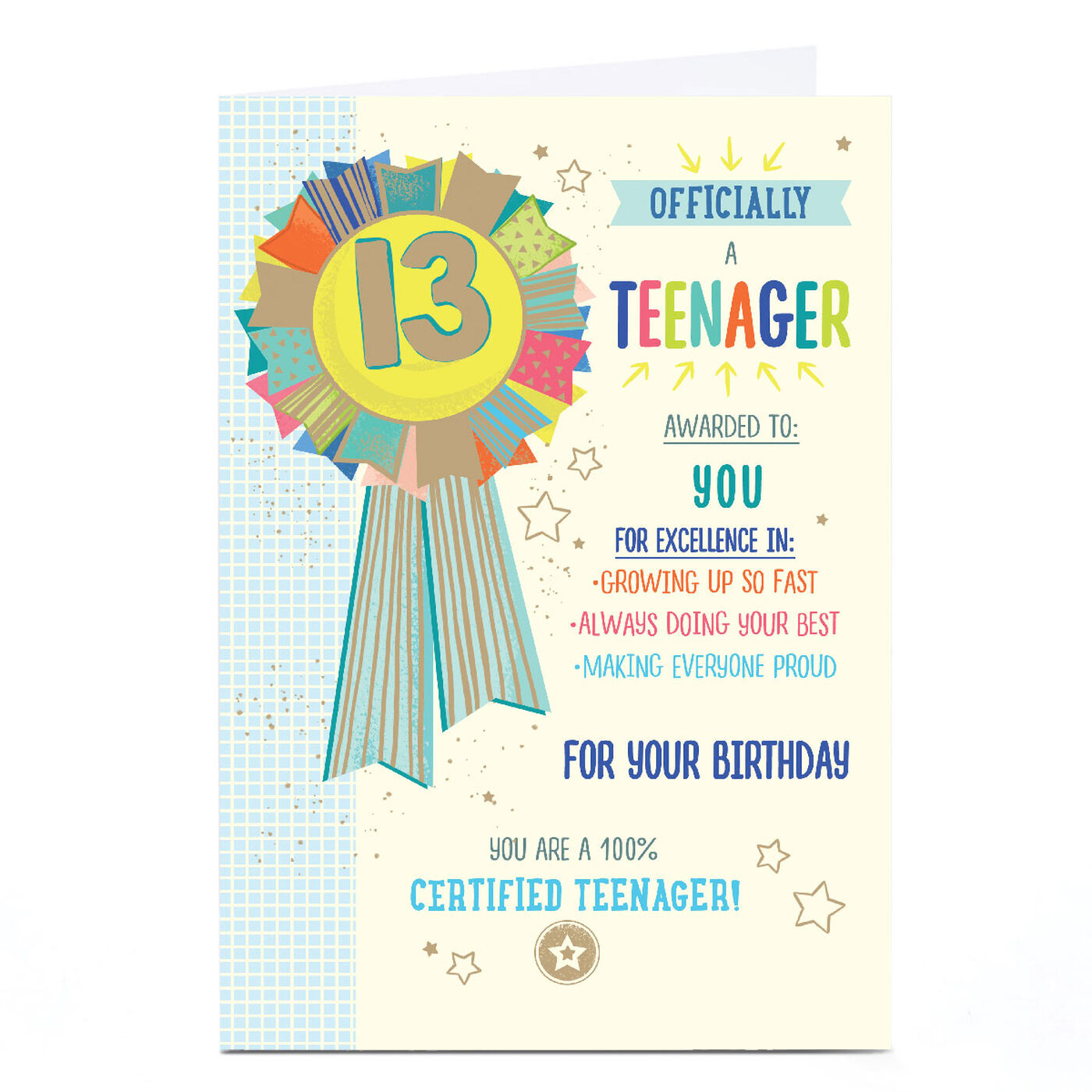Buy Personalised Birthday Card - 13 Officially A Teenager for GBP 1.99 ...