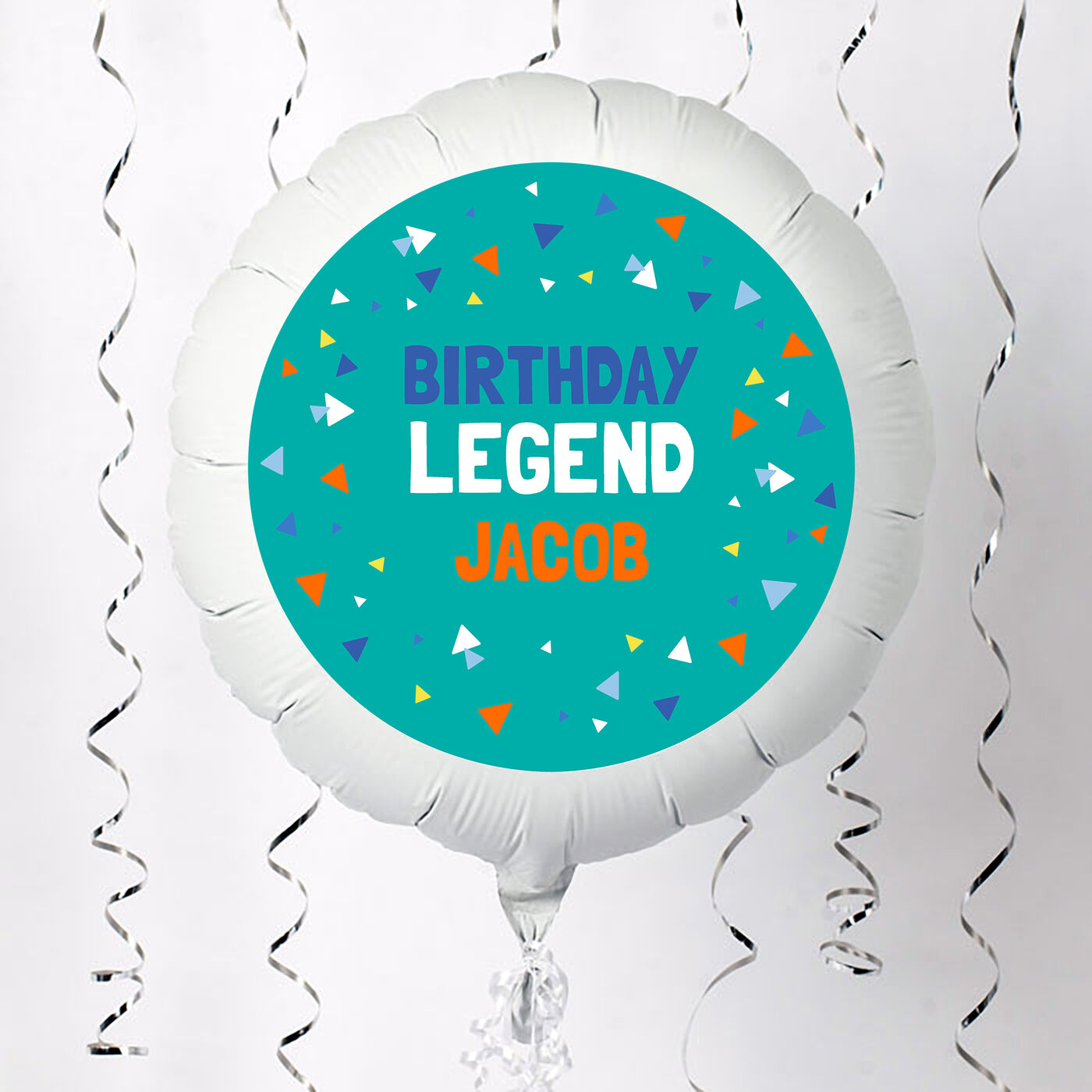 Buy Personalised Balloon - Green Triangle Confetti, Any Message for GBP ...