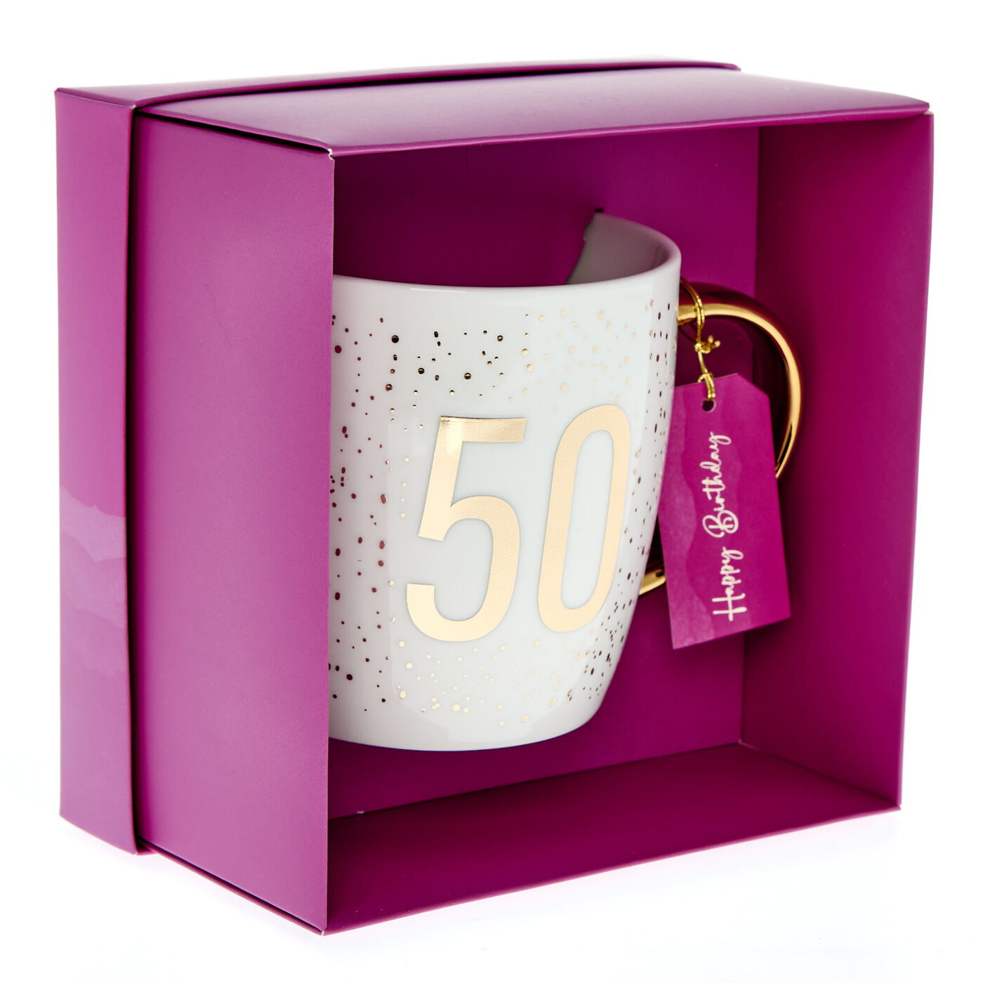 Buy Gold Confetti 50th Birthday Mug in a Box for GBP 4.99 | Card Factory UK
