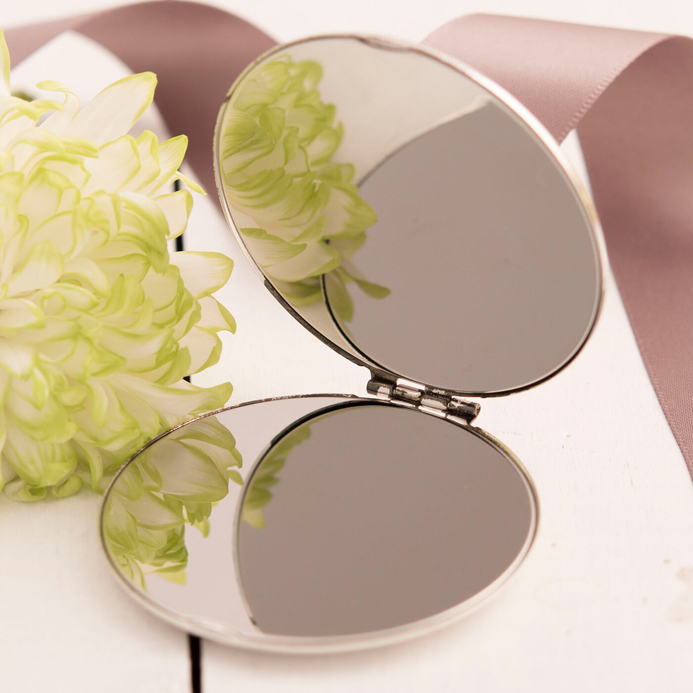 Buy Personalised Engraved Silver Round Compact Mirror - Brains & Beauty ...