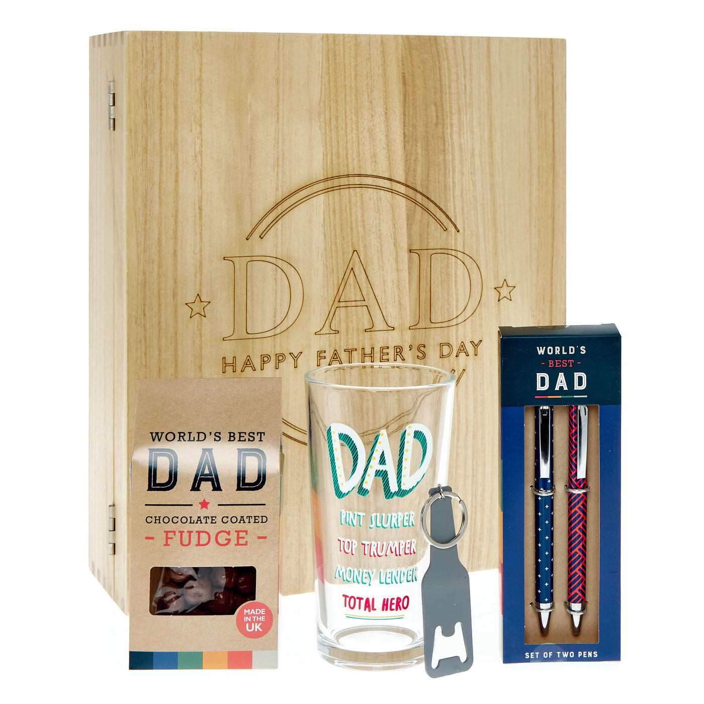 Buy Dad Happy Father's Day Gift Set With Wooden Box for GBP 17.99 ...