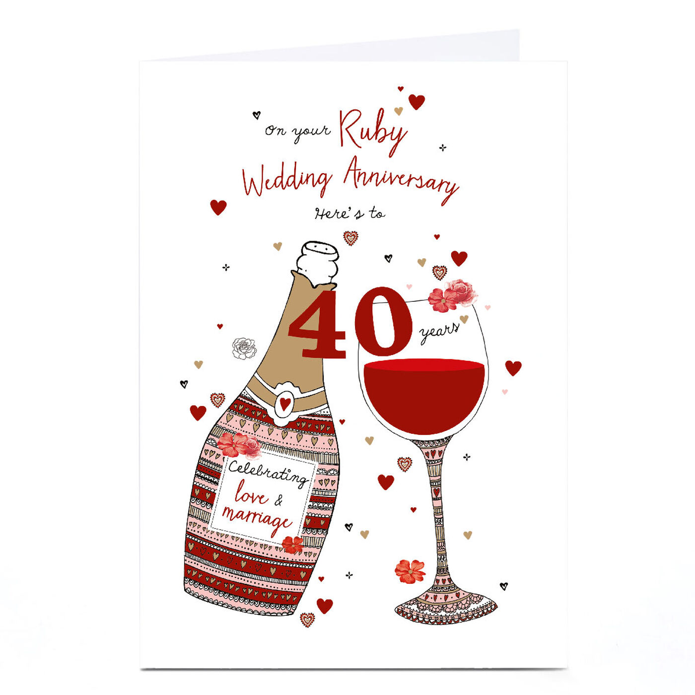 40th Wedding Anniversary Card
