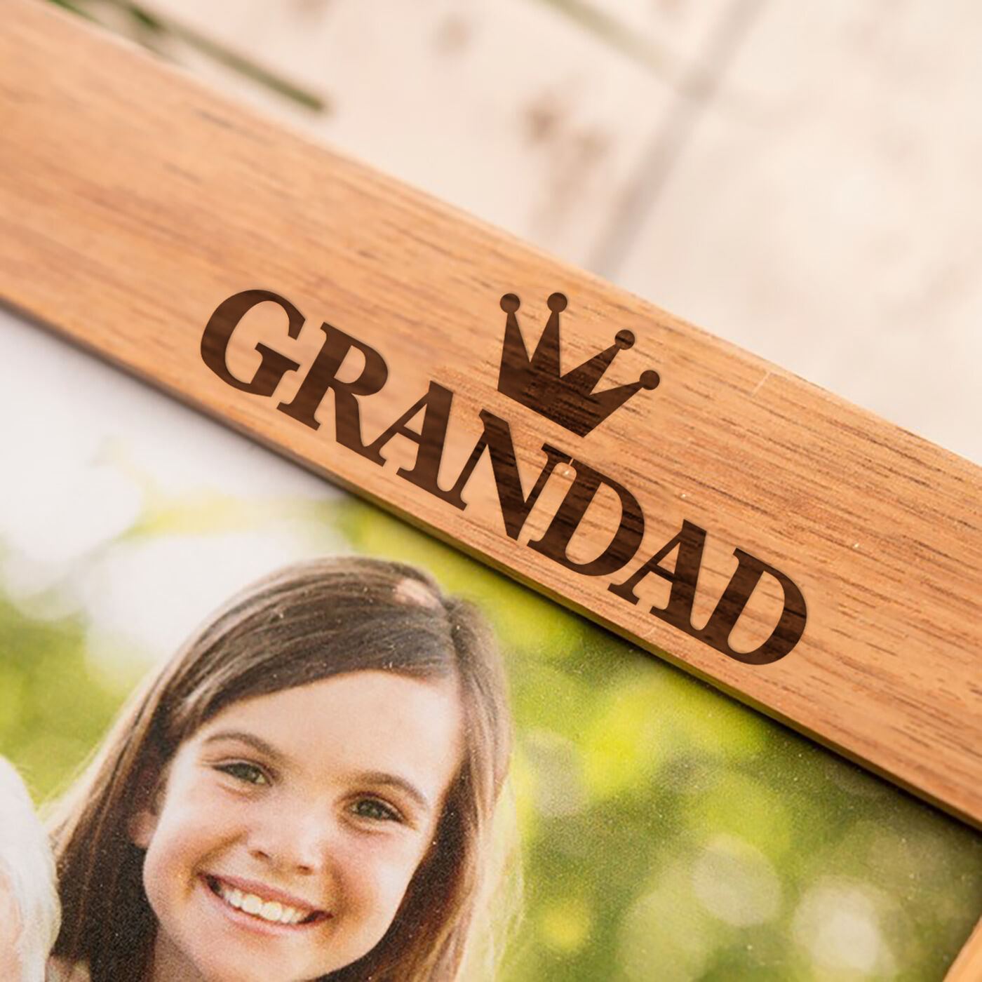 Buy Personalised Engraved Wooden Photo Frame - Grandad Crown for GBP 15 ...