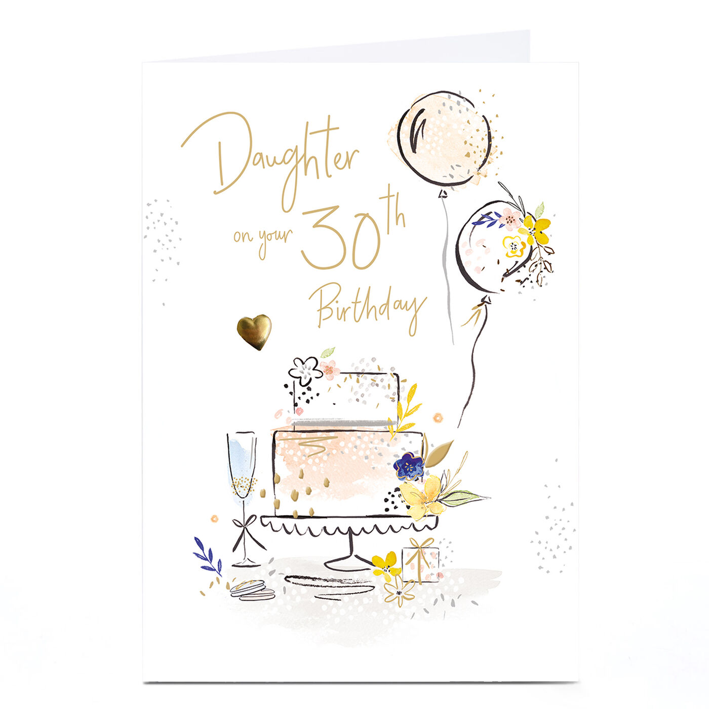 Buy Personalised 30th Birthday Card - Cake Fizz Balloons, Daughter for ...