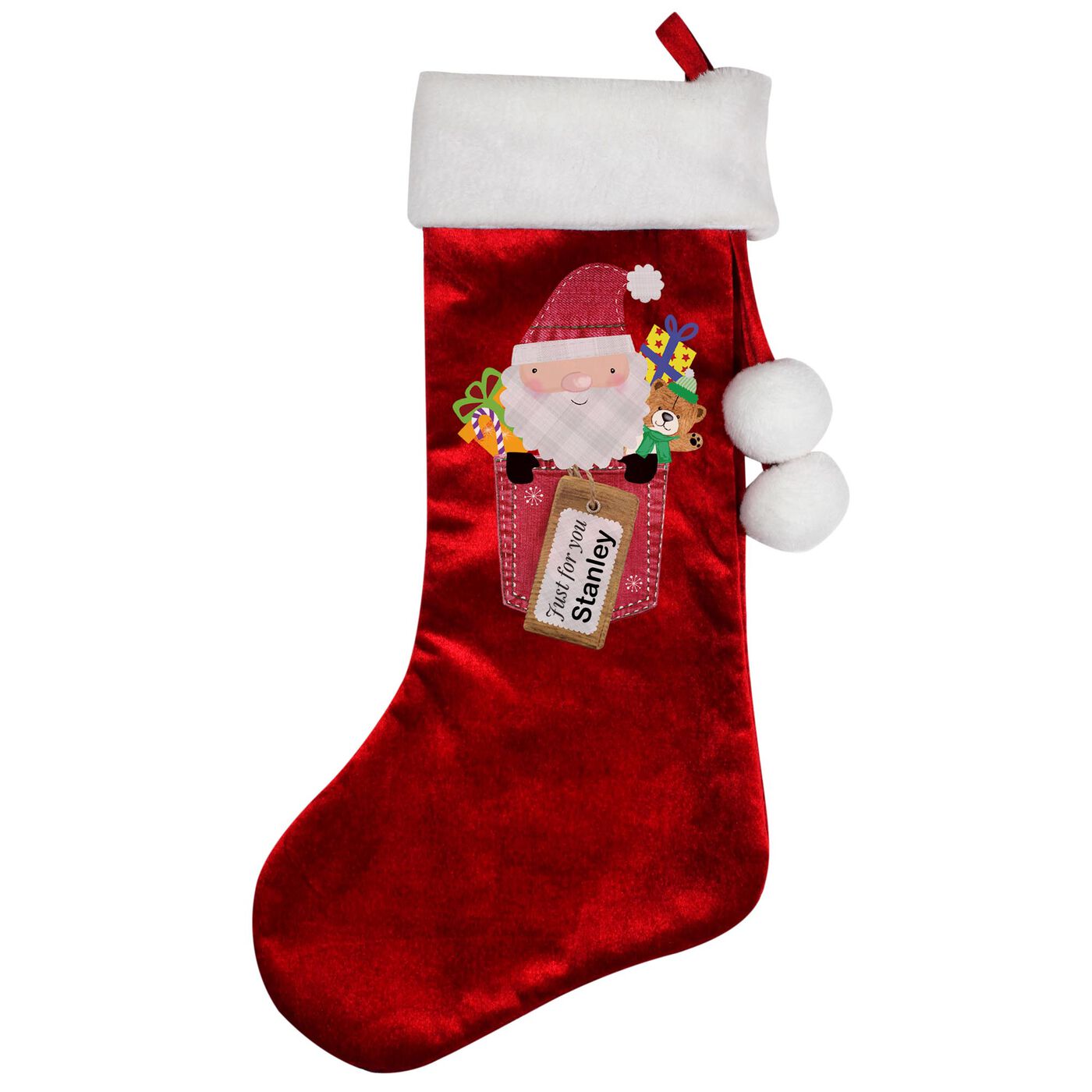 Buy Personalised Santa Claus Luxury Red Stocking for GBP 14.99 | Card ...